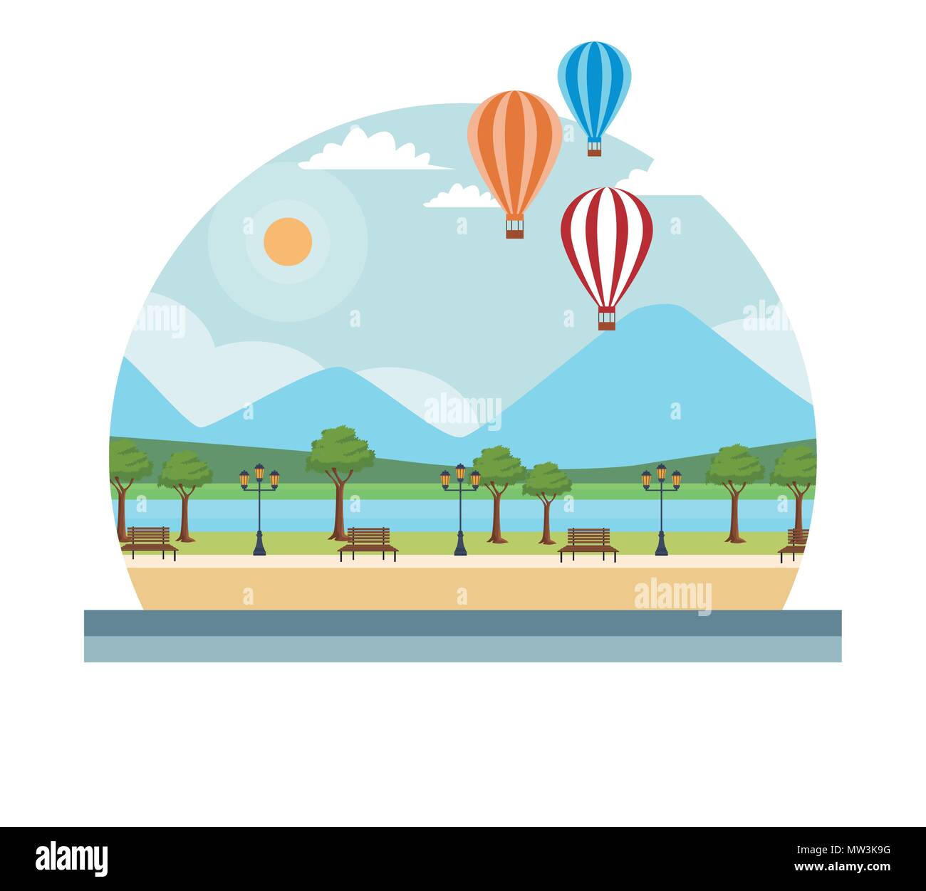 Empty nature park scenery Stock Vector Image & Art - Alamy
