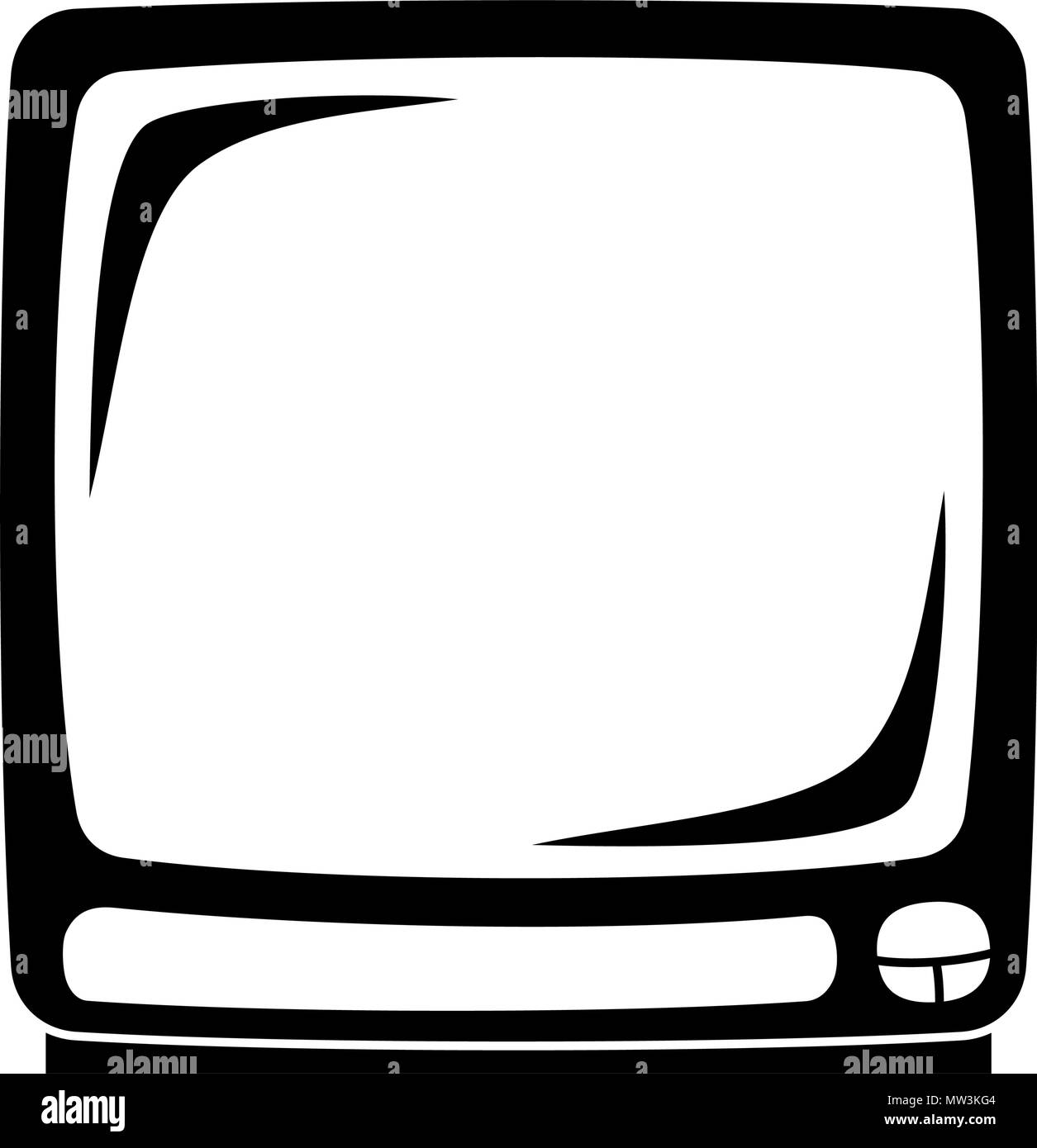 Black old television monitor silhouette Stock Vector Image & Art - Alamy