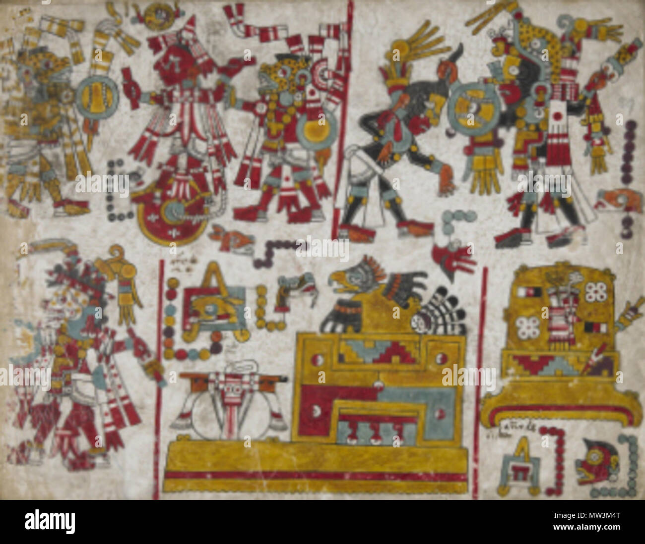 . English: Codex Zouche-Nuttall, folio 89, representing a gladiatorial ...