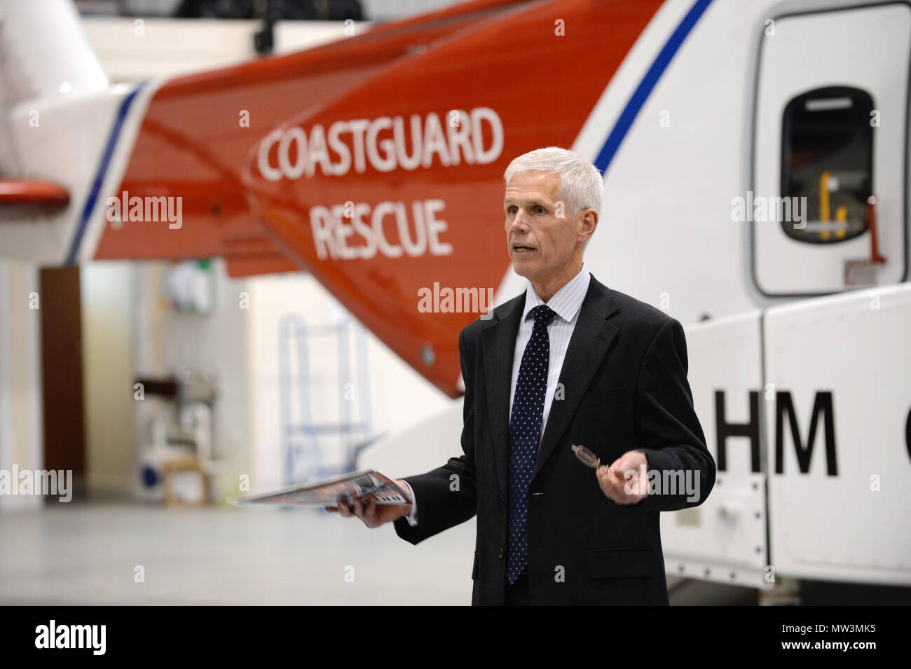 Sir Alan Massey at Sumburgh airport at the naming of the coastguard ...