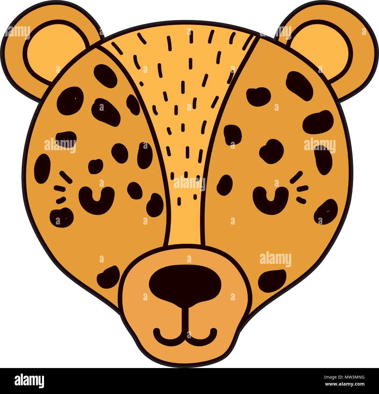 color adorable leopard head wild animal Stock Vector Image & Art - Alamy