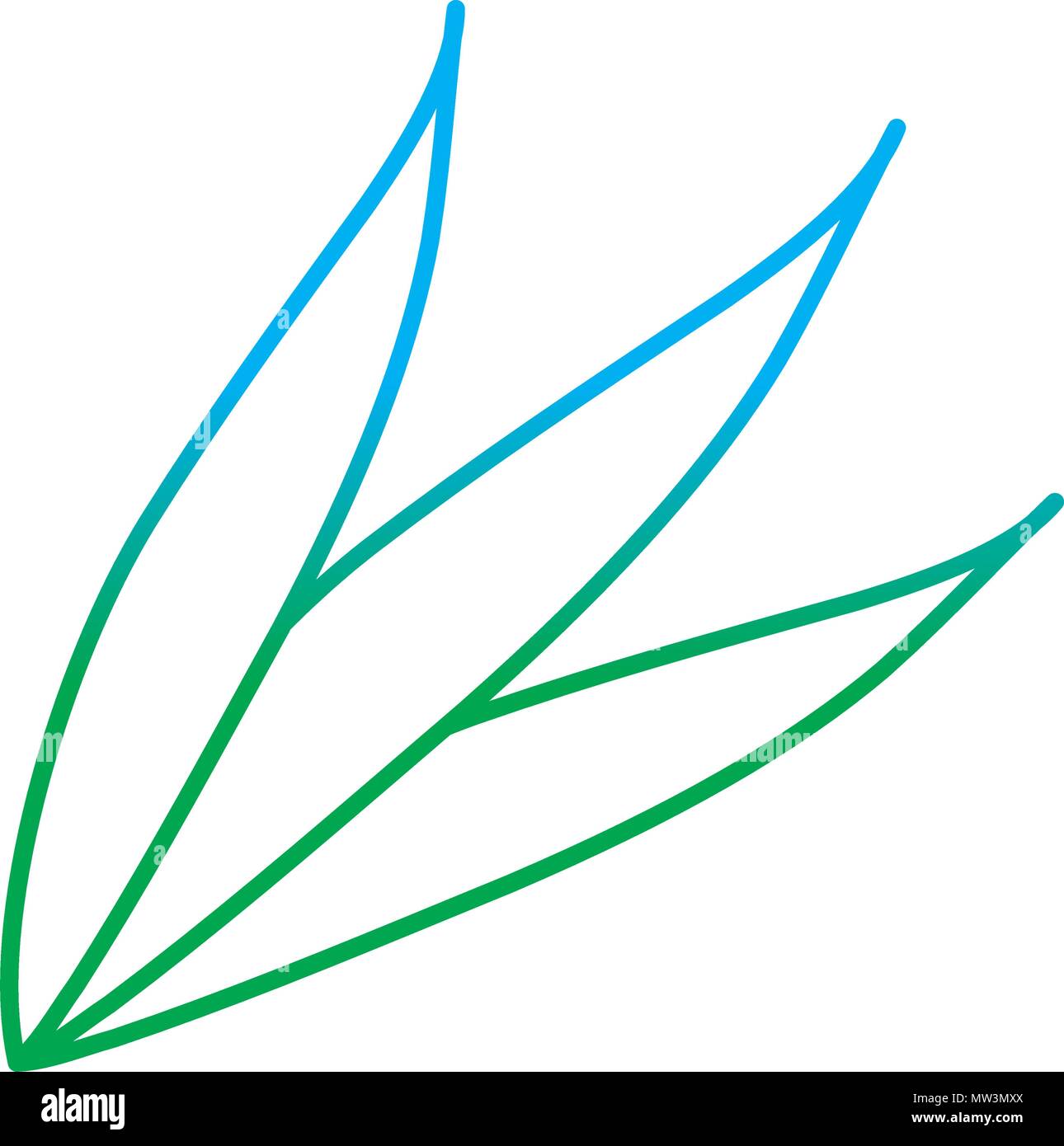 degraded line nature tropical leaves plant style Stock Vector Image ...