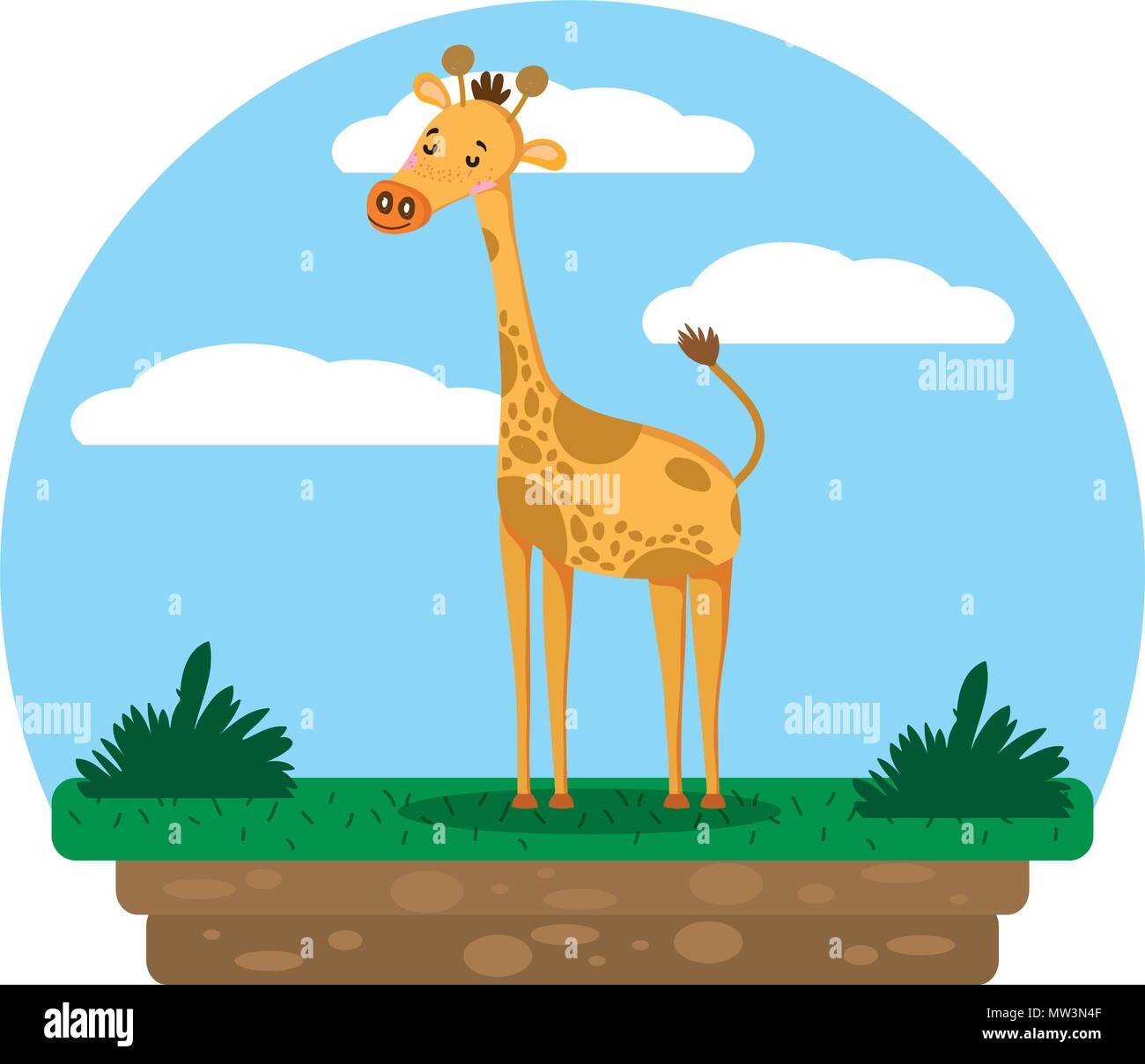 Giraffe in zoo beautiful Stock Vector Images - Alamy