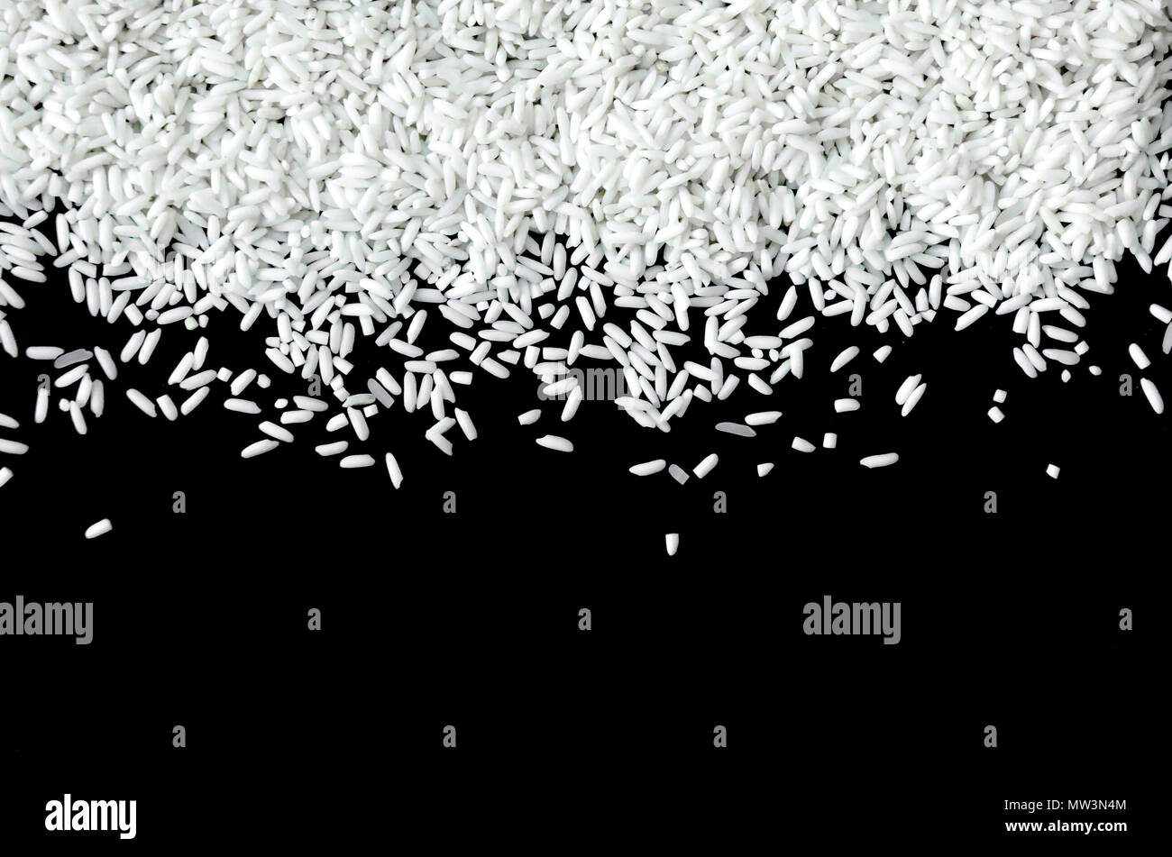 Top view of rice seed on the black background for isolated, Close-up of ...