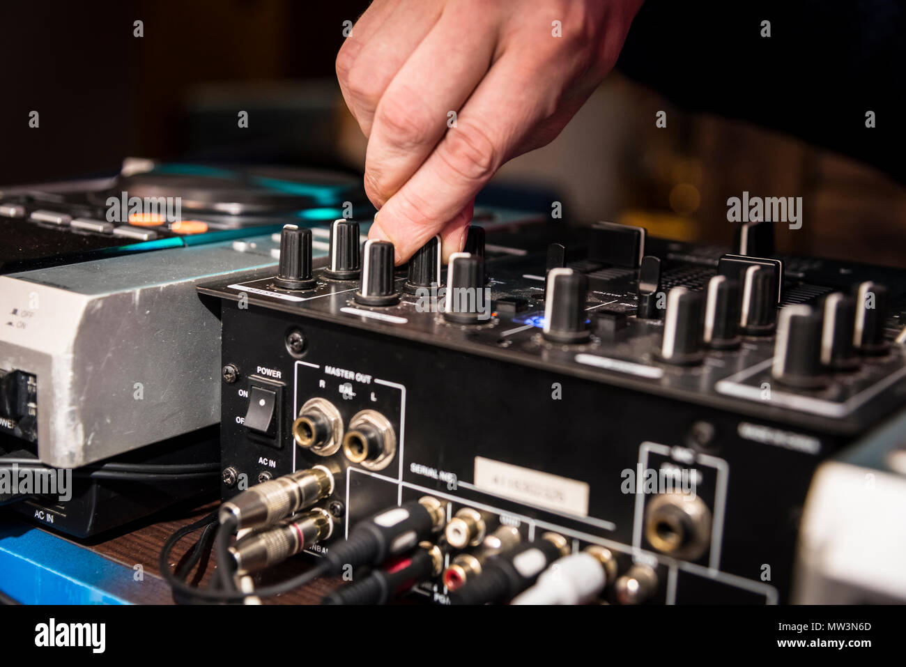Hands dj sound engineer control hi-res stock photography and images - Alamy