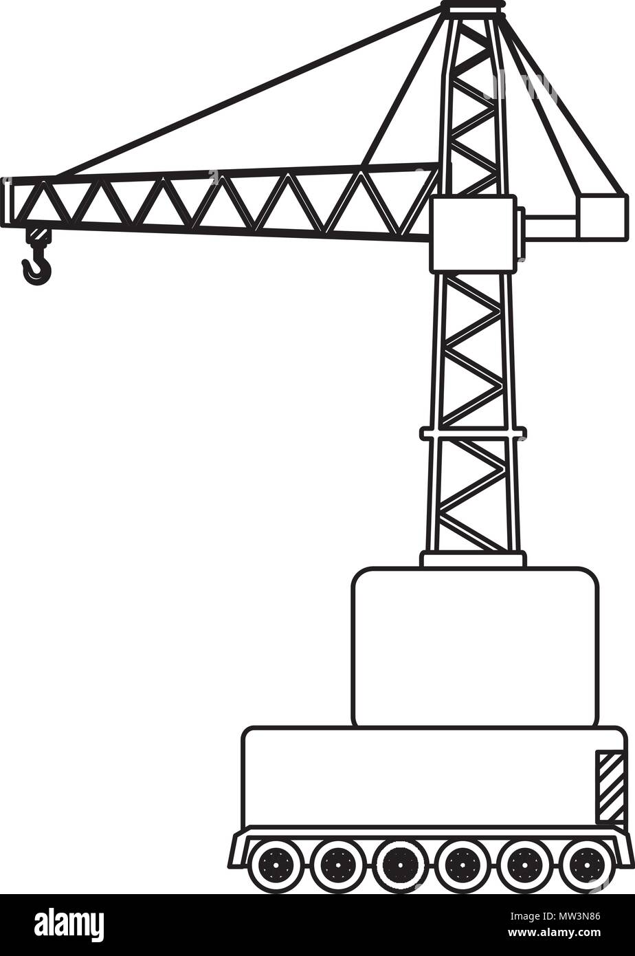 line side urban pulleys construction object Stock Vector Image & Art ...