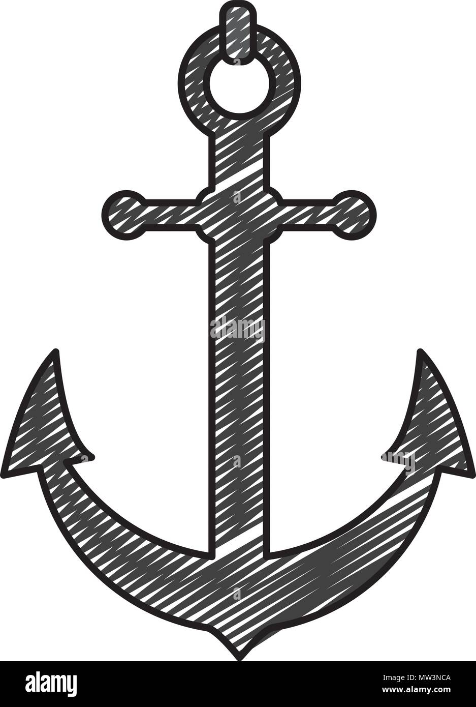 doodle nautical anchor object ship symbol Stock Vector Image & Art - Alamy