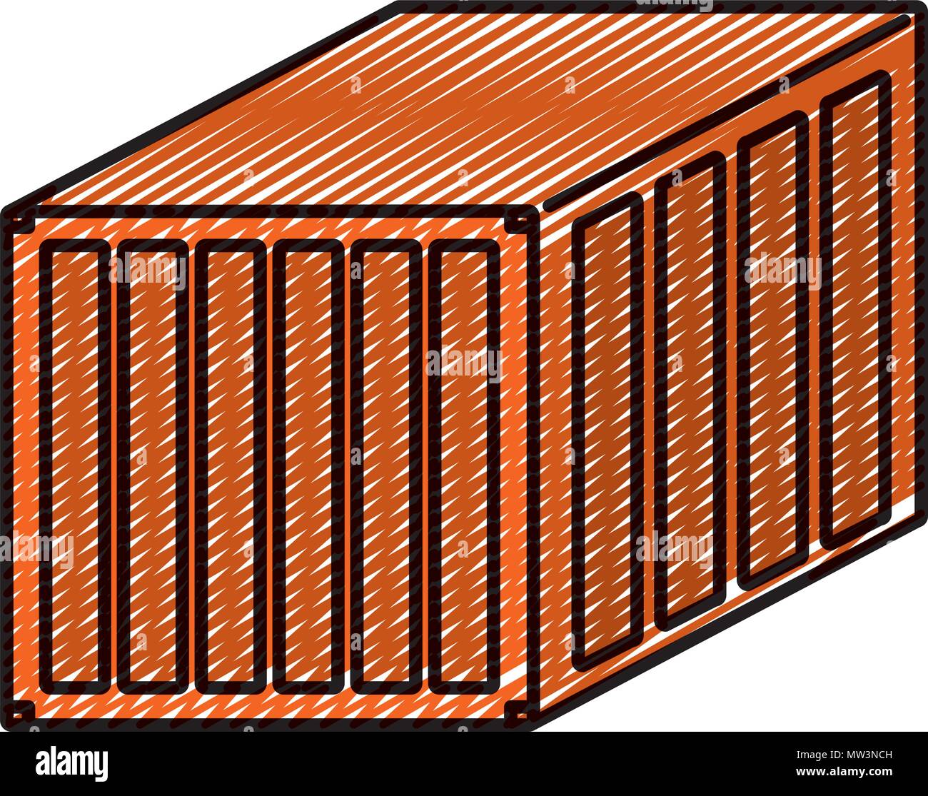 doodle delivery container cargo shipping export Stock Vector Image ...