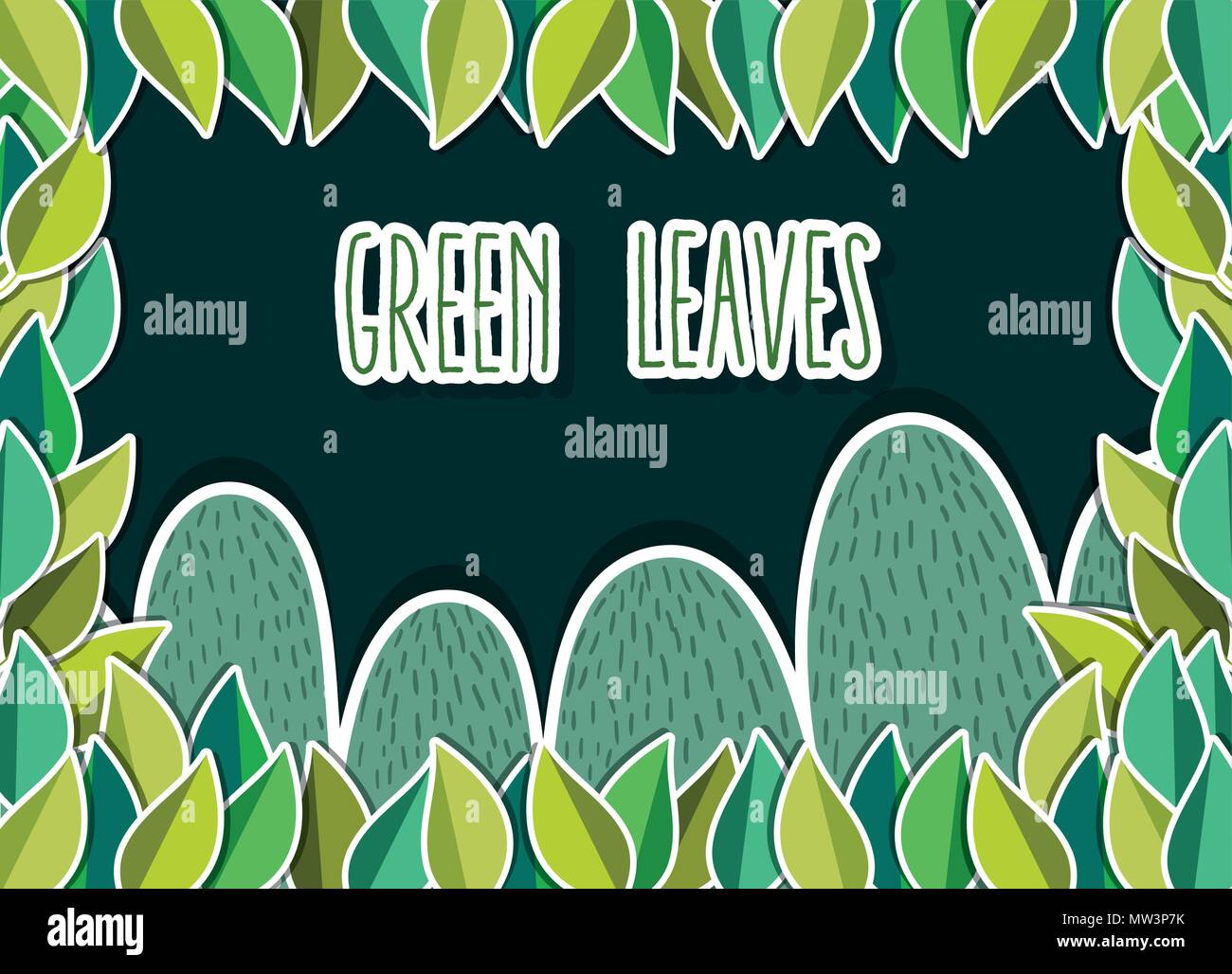 Green leaves cartoon Stock Vector Image & Art - Alamy