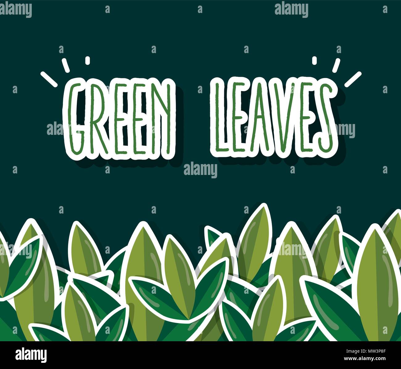 Green leaves cartoon Stock Vector Image & Art - Alamy