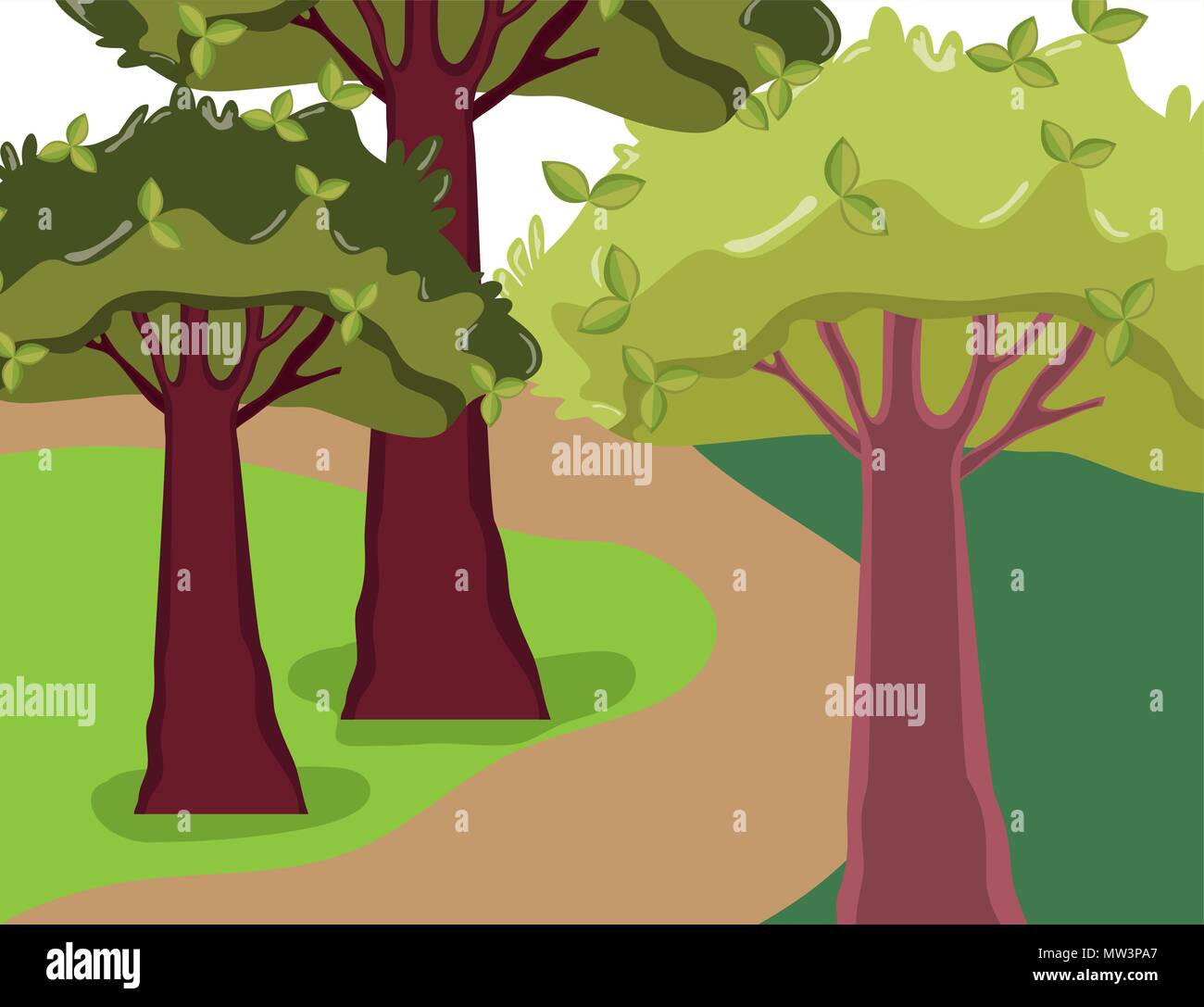Beautiful forest scenery Stock Vector Image & Art - Alamy