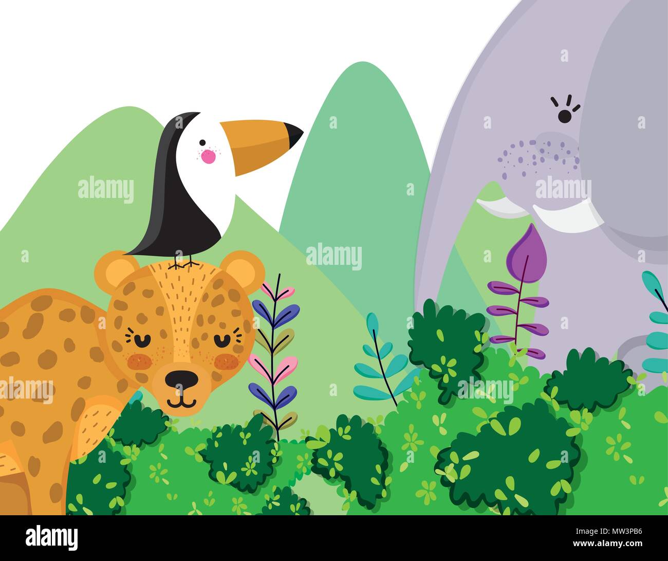 Cute wildlife animals cartoons Stock Vector Image & Art - Alamy