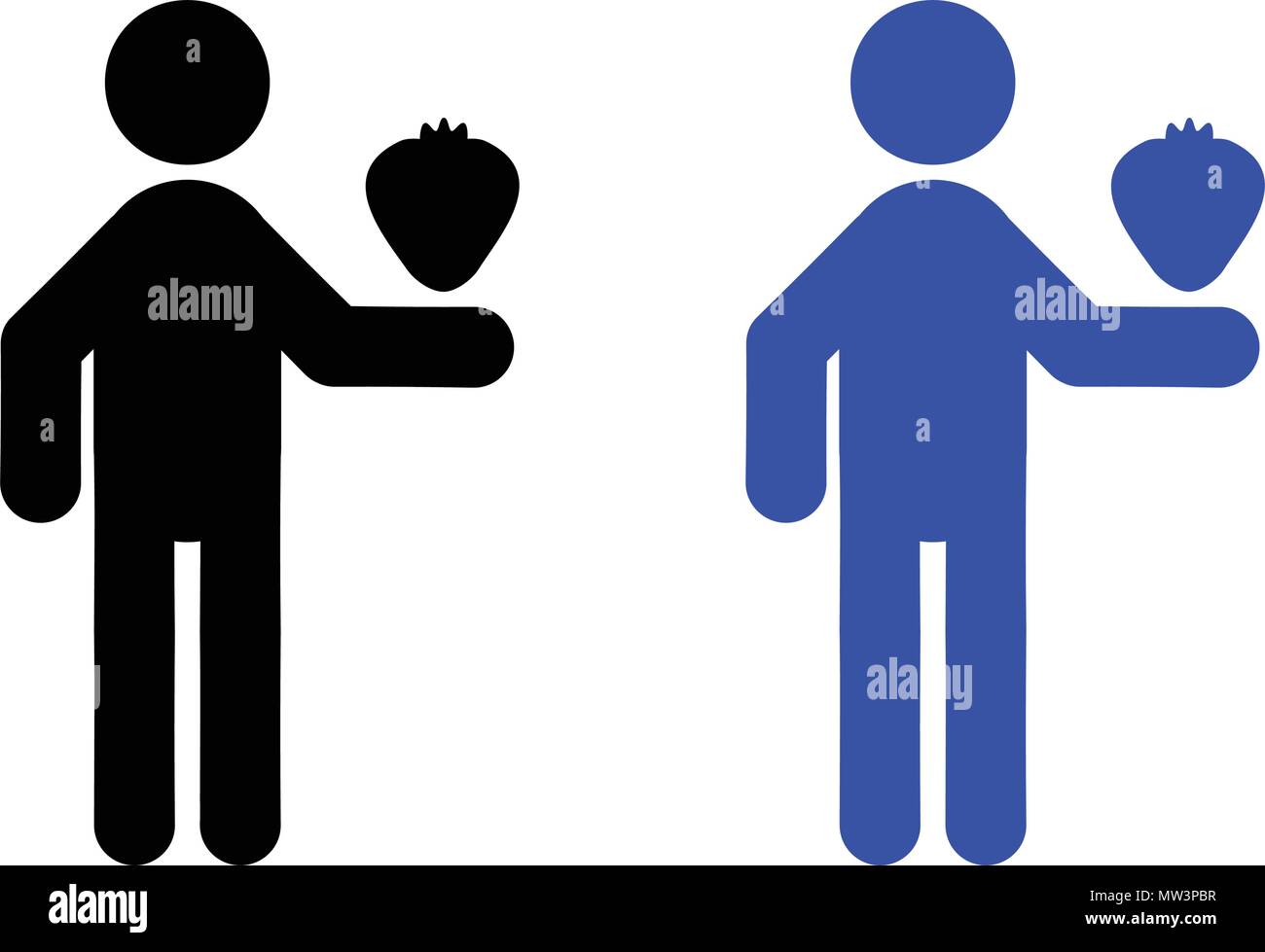 Couple eat strawberry Stock Vector Images - Alamy