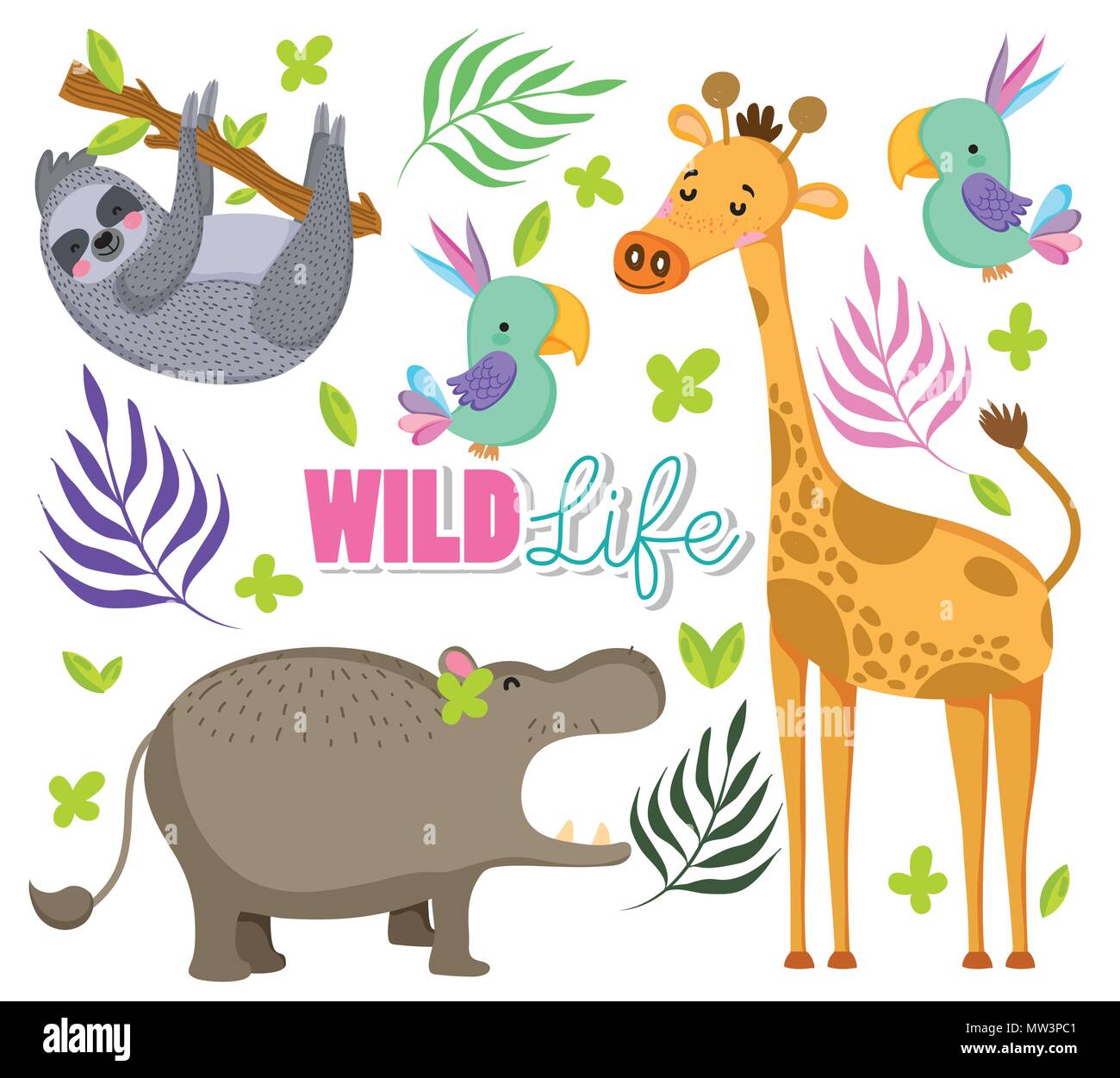 Cute wildlife animals Stock Vector Image & Art - Alamy