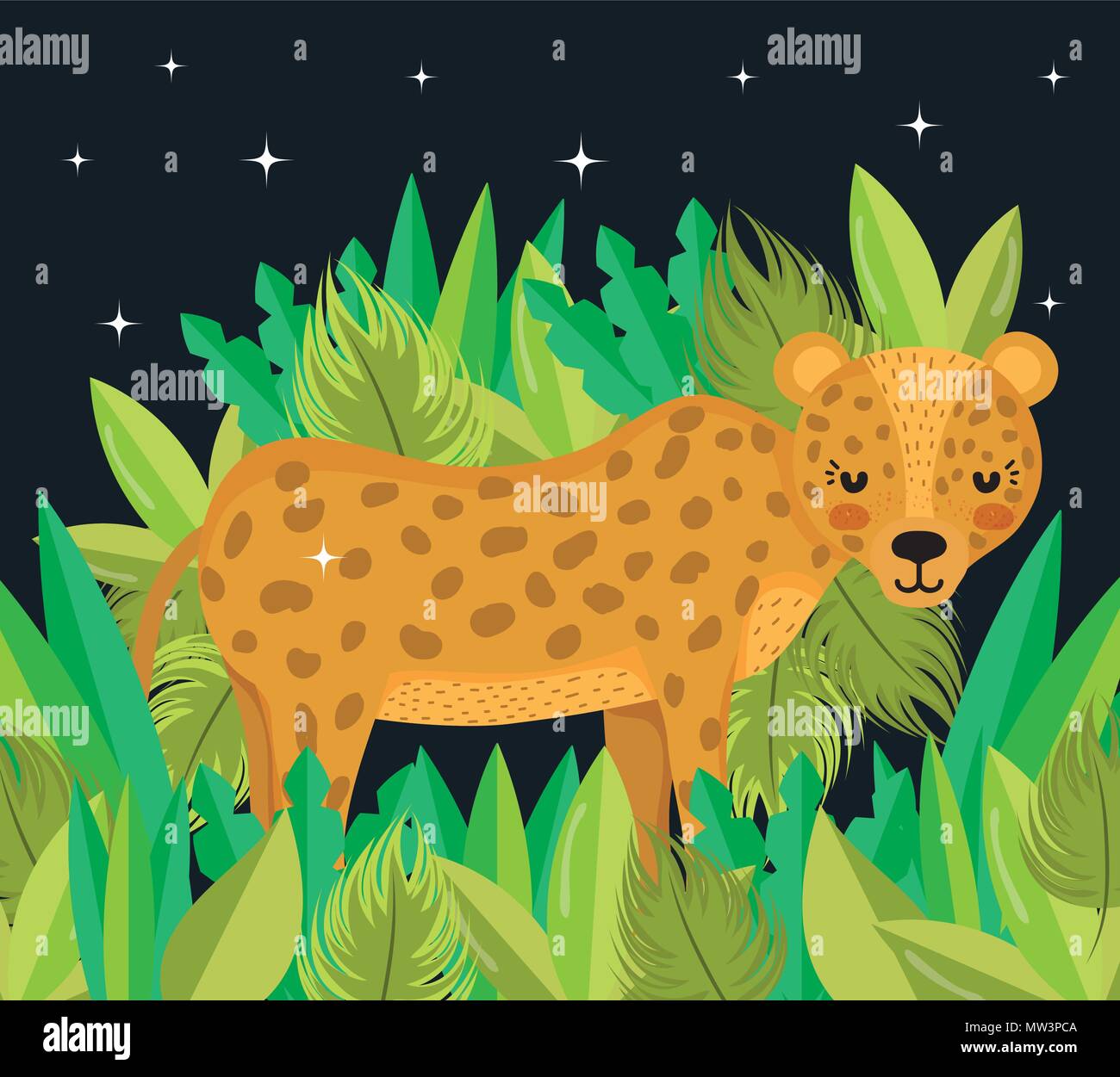 Cute jaguar cartoon Stock Vector Image & Art - Alamy