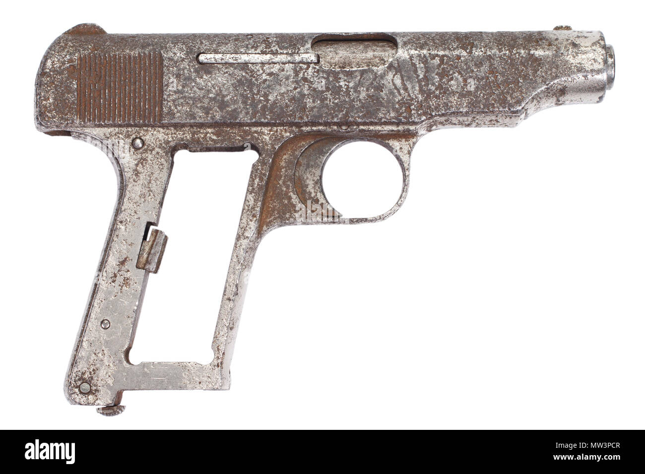 Old rusty pistol isolated on white Stock Photo - Alamy