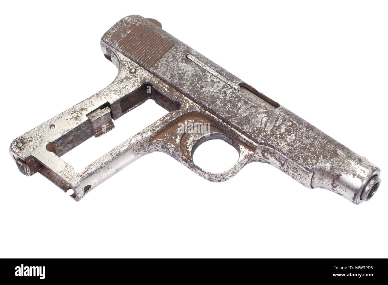Old rusty pistol isolated on white Stock Photo - Alamy
