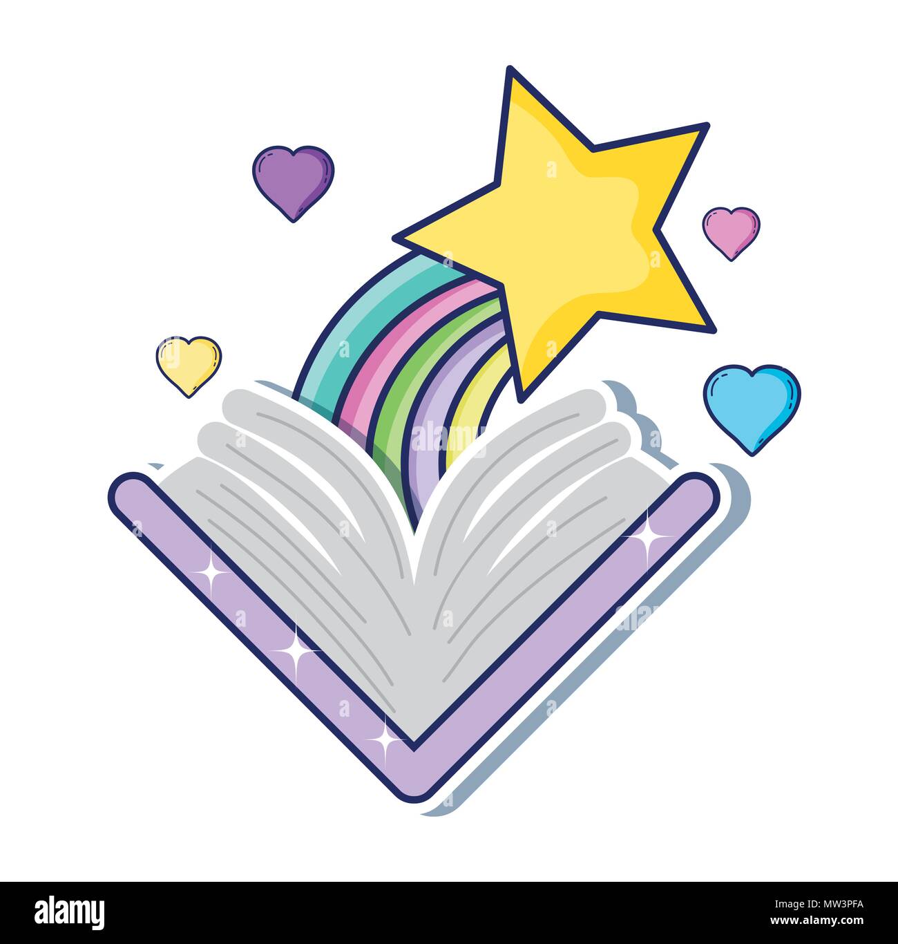 Magic book cartoon Stock Vector Image & Art - Alamy