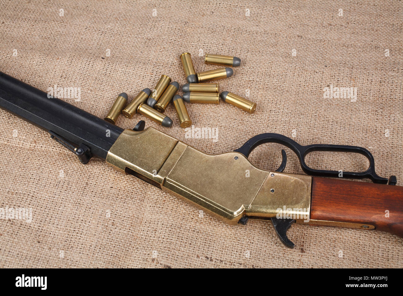 Wild west period repeating rifle isolated Stock Photo - Alamy
