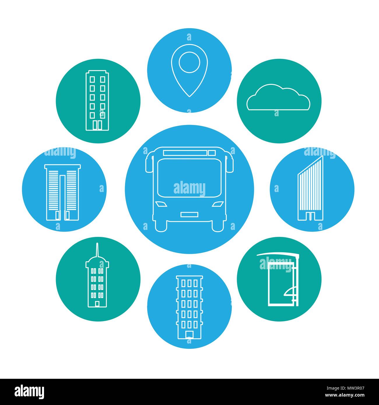 Set of urban transport icons Stock Vector Image & Art - Alamy