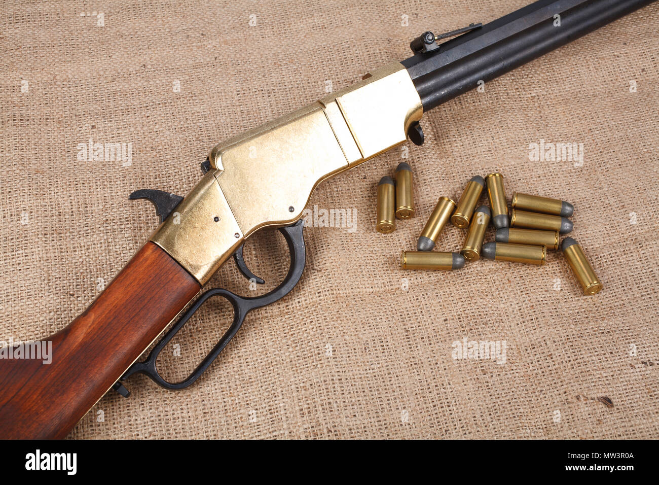 Wild west period repeating rifle isolated Stock Photo - Alamy
