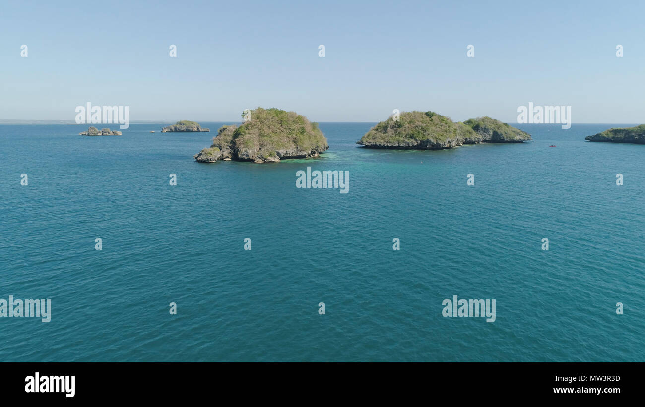 Aerial view of Small islands with beaches and lagoons in Hundred ...