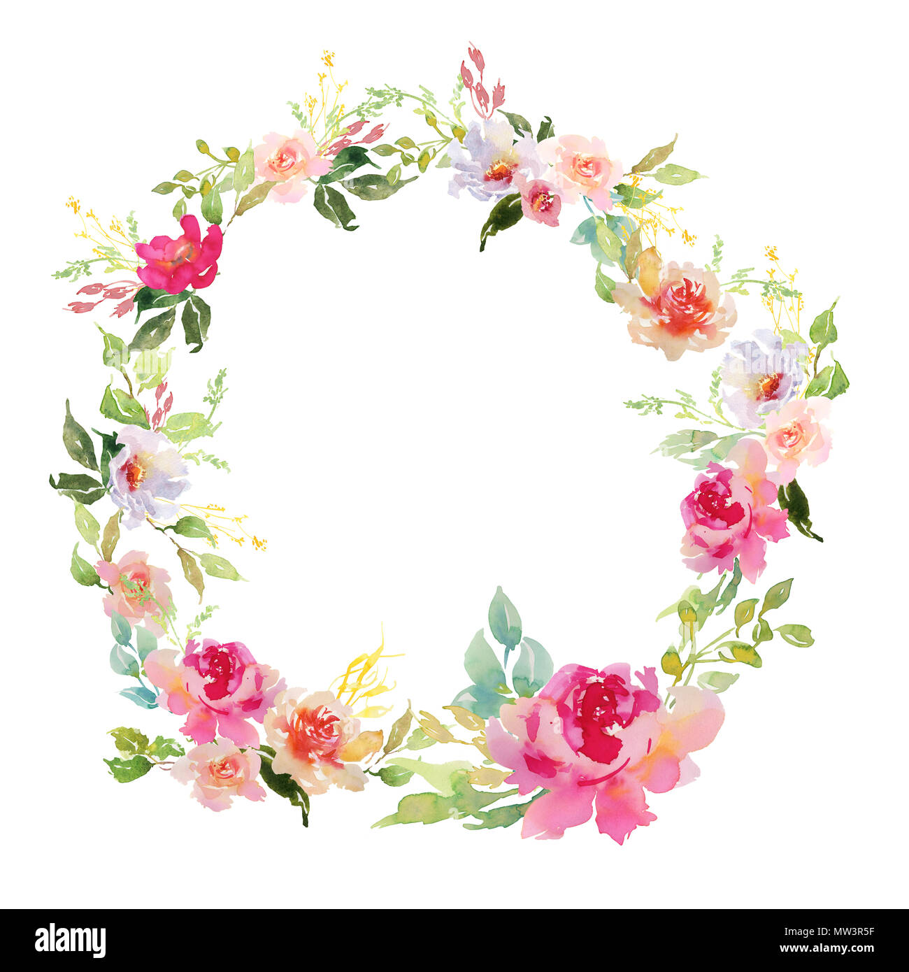 Watercolor flowers frame hi-res stock photography and images - Alamy