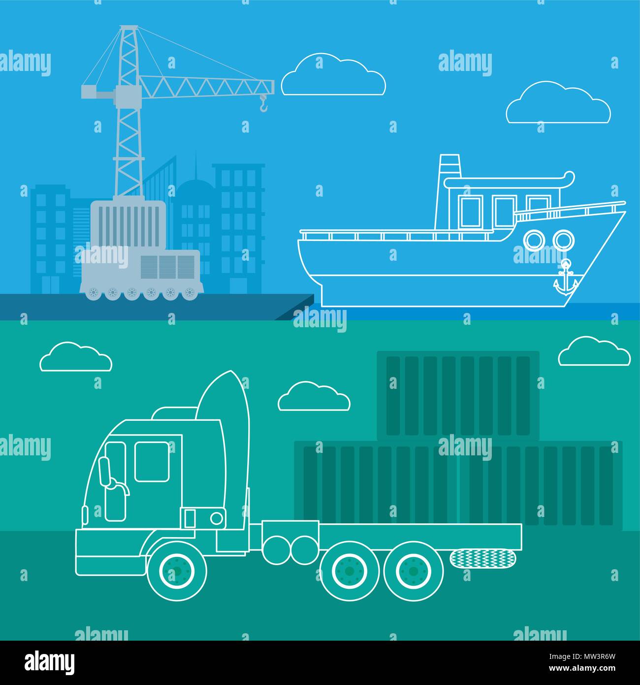 Terminal maritime Stock Vector Images - Alamy