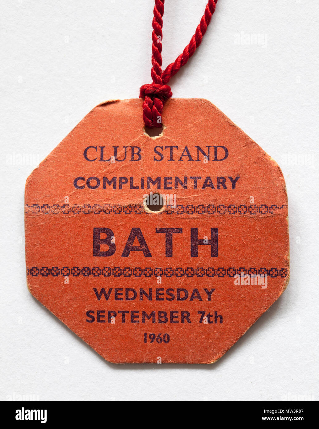 Old Vintage Race Course Entry Badge Tag - Bath Races 1960 Stock Photo ...
