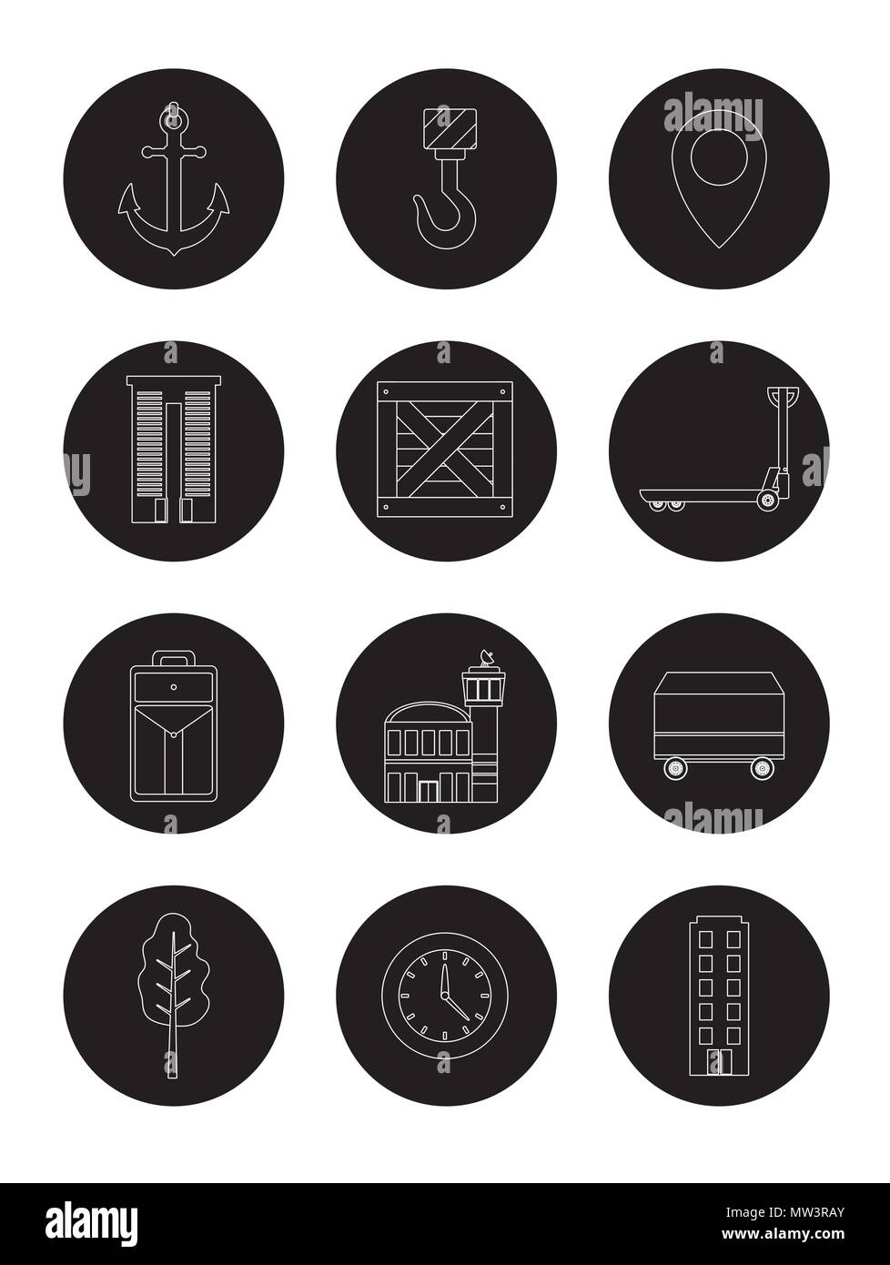 Set of delivery round icons Stock Vector Image & Art - Alamy