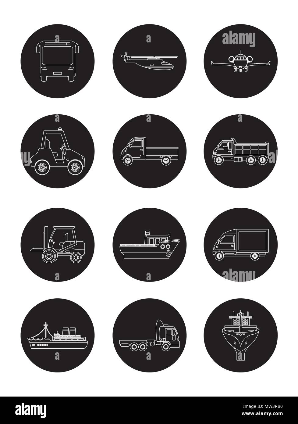 Set of delivery round icons Stock Vector Image & Art - Alamy