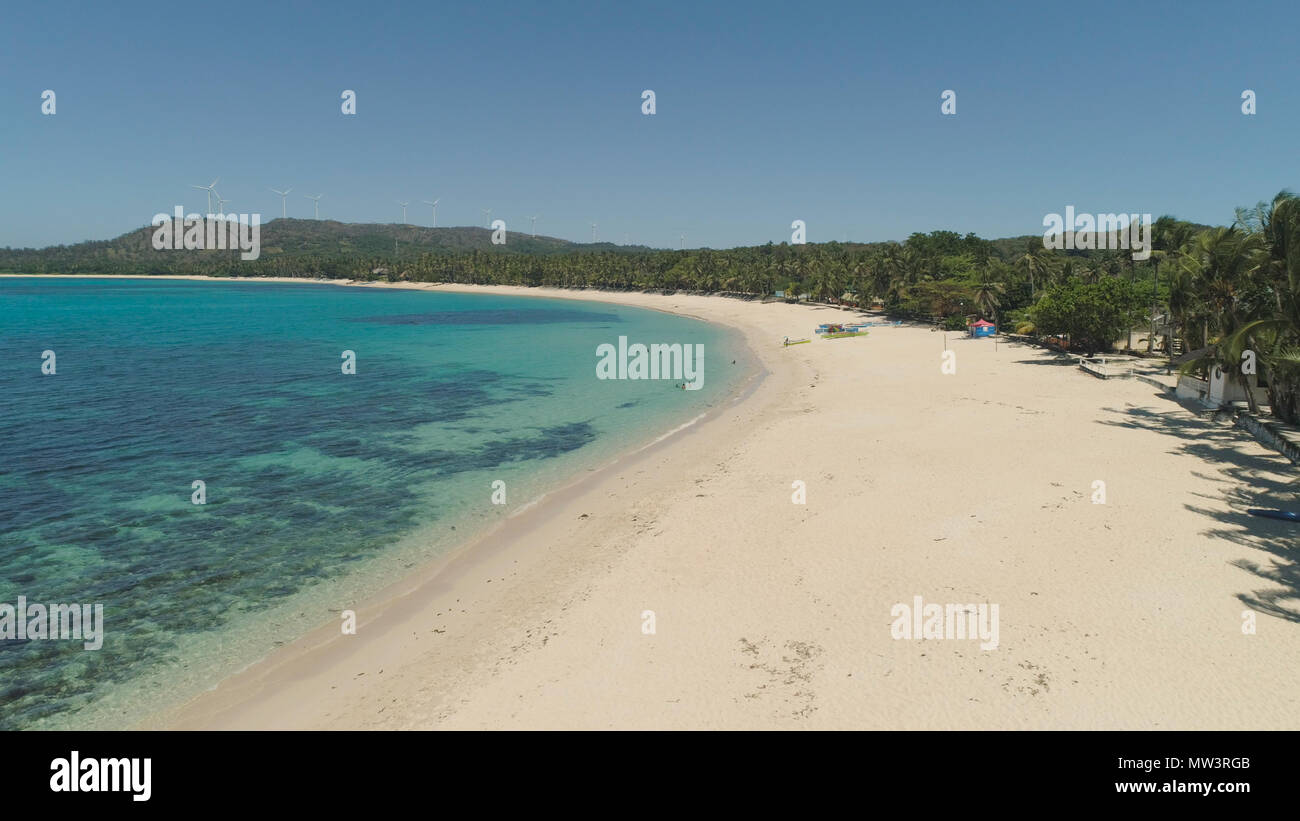 Aerial view of beautiful tropical beach Saud with turquoise water in ...