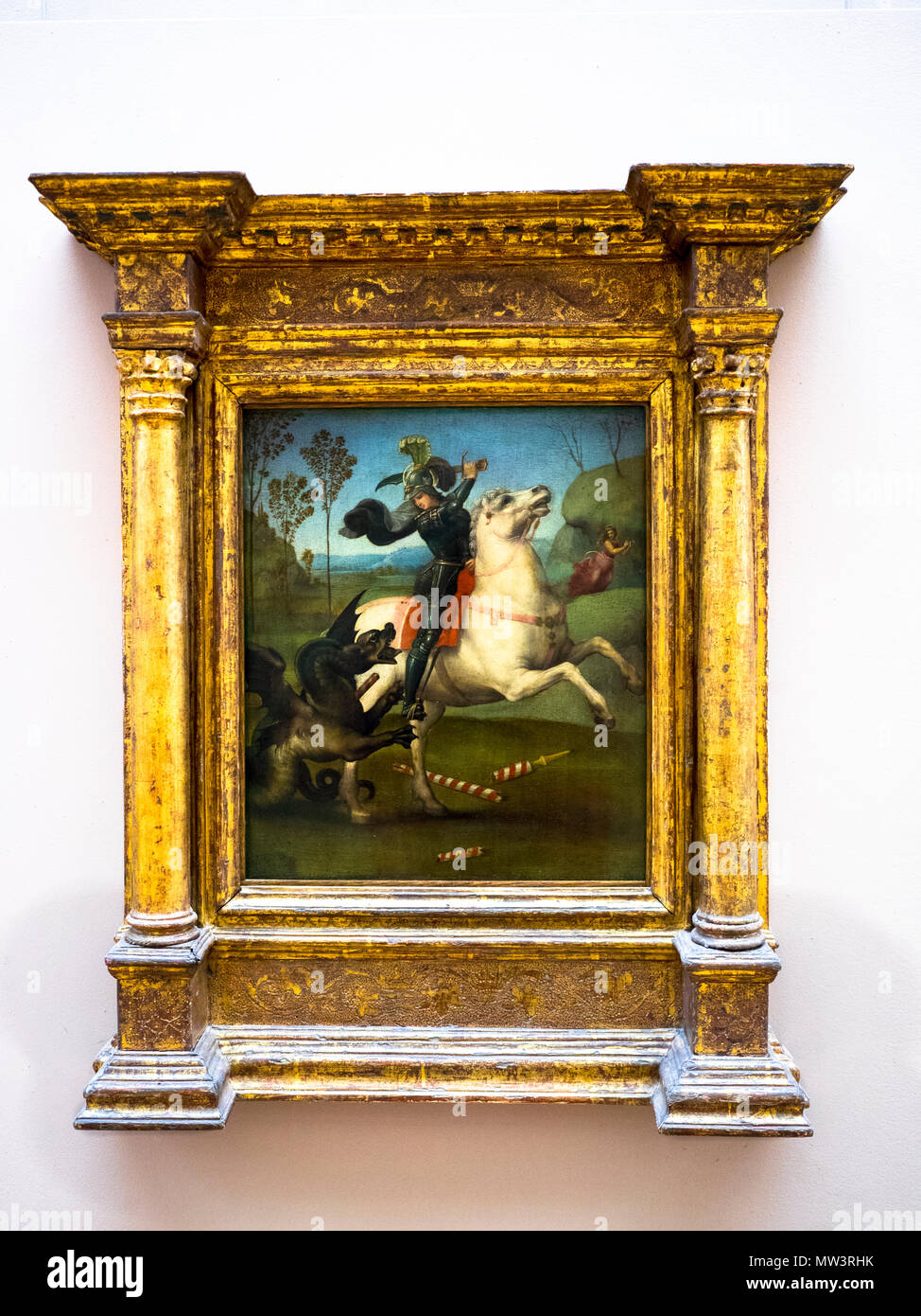 St. George and the Dragon by Raphael (Urbino 1483 - Roma 1520 Stock ...