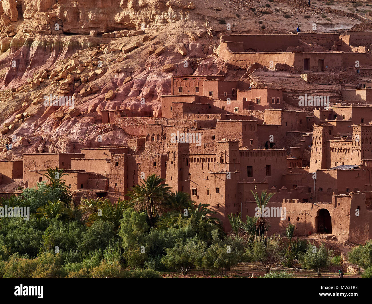 Traditional Moroccan buildings: kasby with high clay walls and small ...
