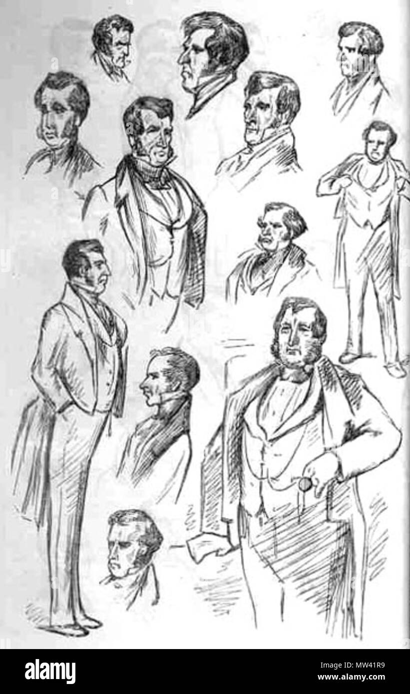 . Français : Dombey and Son, esquisses de Mr Dombey, par Hablot Knight ...