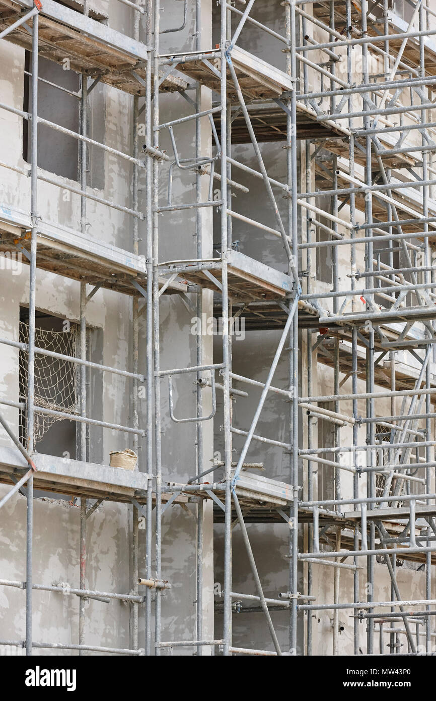 Scaffolding structure on a building. Construction architecture industry ...