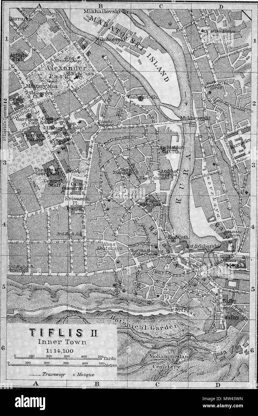 . English: Baedeker's map of Tiflis from 1914 . 1914. Baedeker's 607 ...