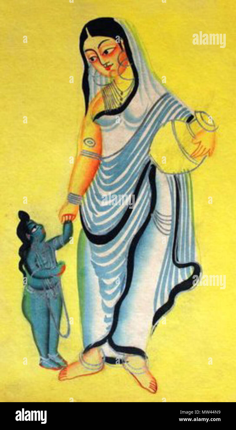 . English: , Kalighat painting . 3rd quarter of 19th century. Unknown ...