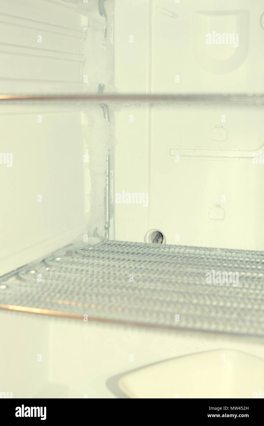 Inside the freezer while defrosted, front side view Stock Photo - Alamy
