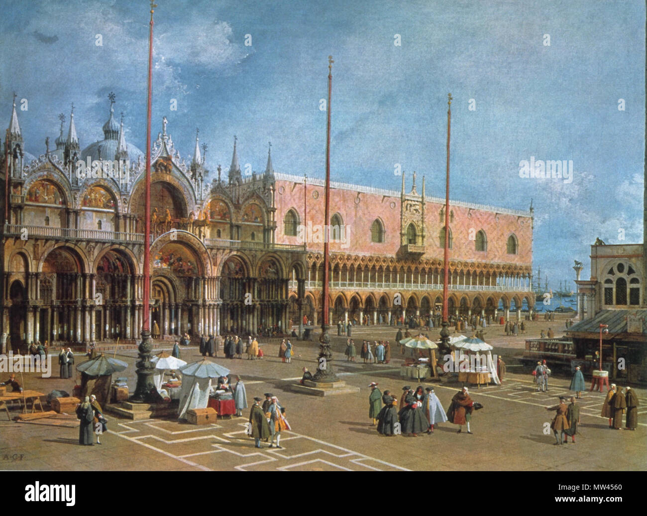 . English: 'Venice - The Square of St. Mark', Antonio Canaletto . circa ...