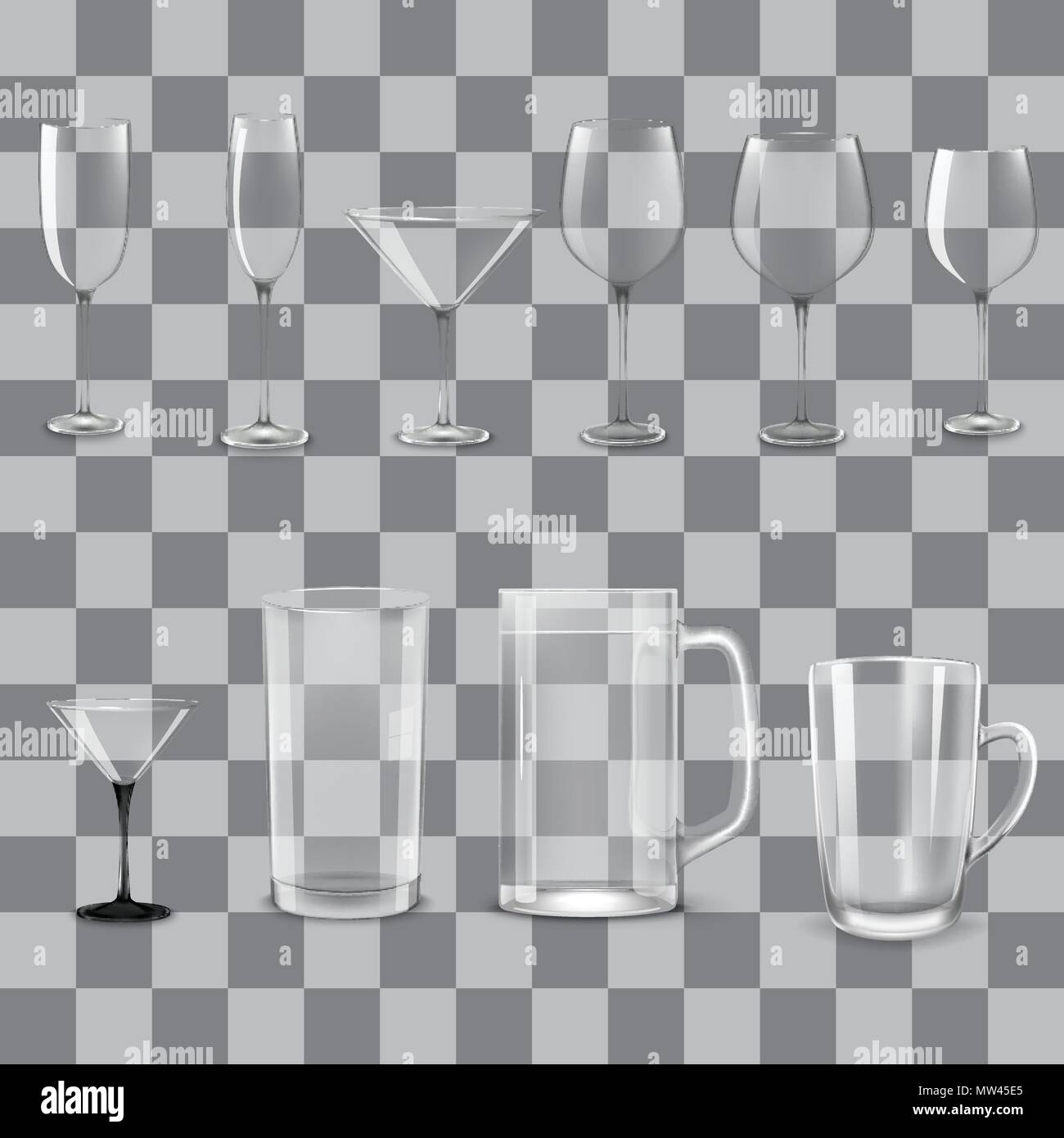 Empty cocktail glasses Stock Vector Images - Alamy