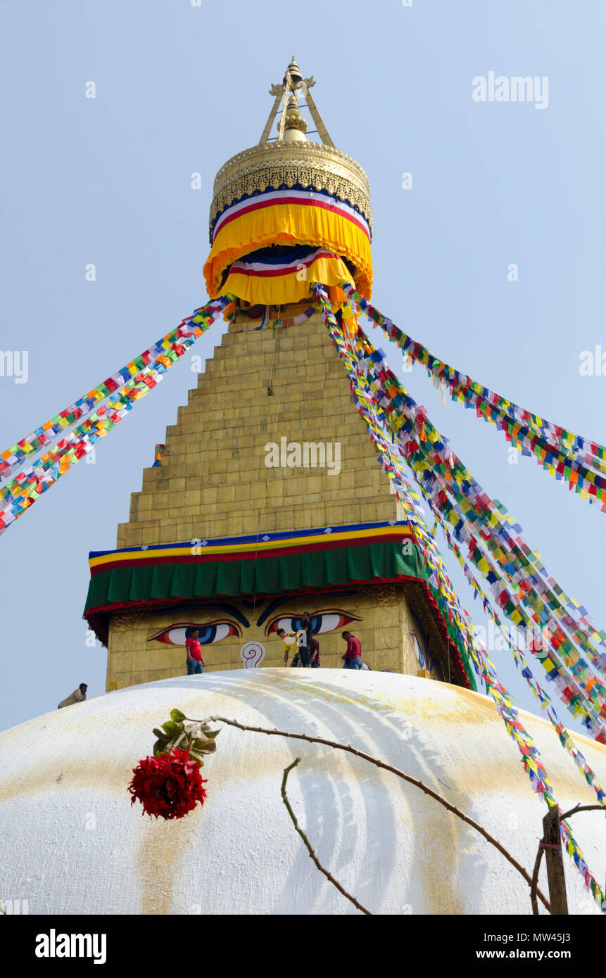 Boudhanath Stupa and temple, Kathmandu, Nepal Stock Photo - Alamy
