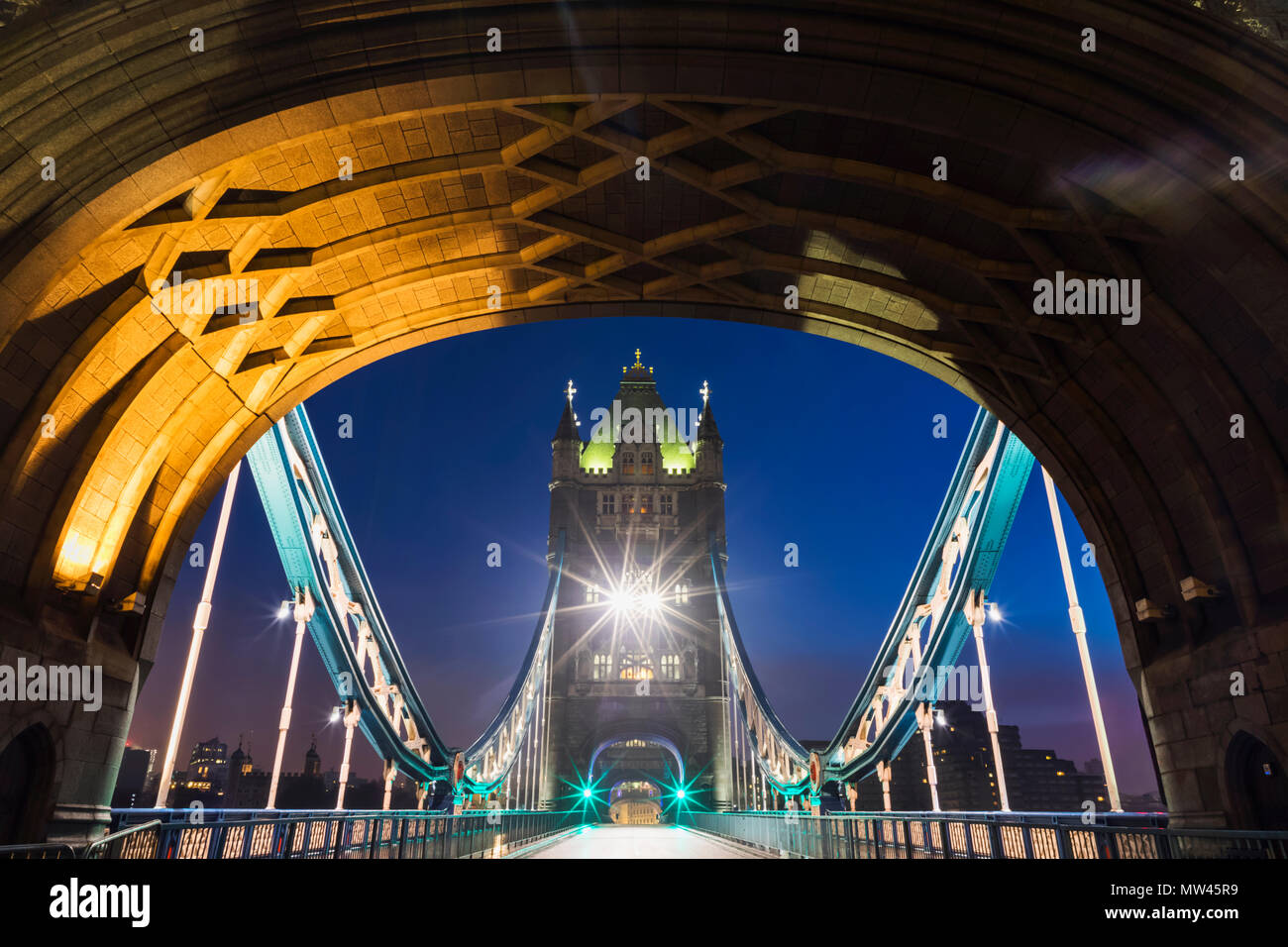 England, London, Tower Bridge and Empty Road Stock Photo - Alamy
