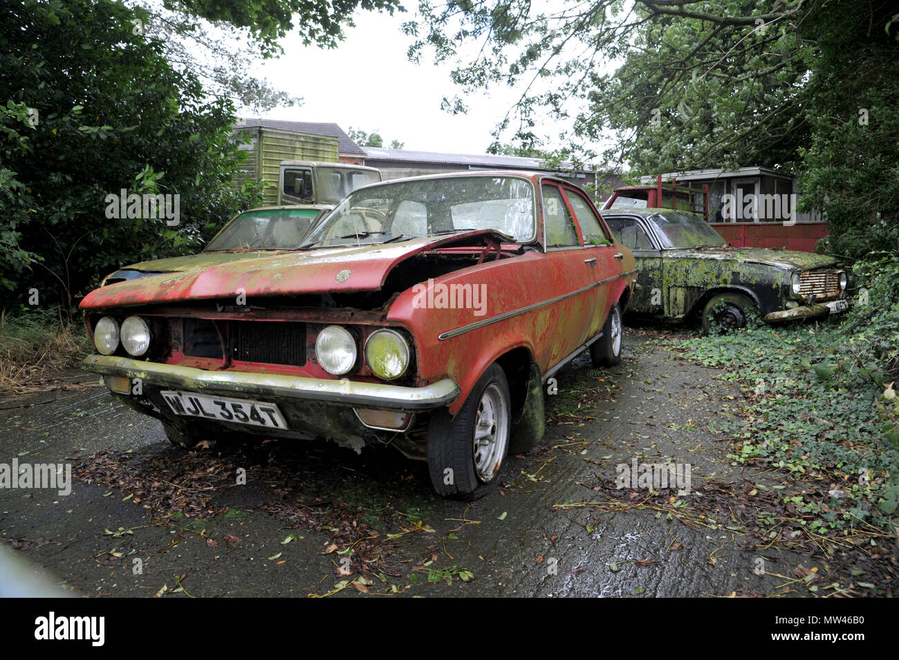 Abandoned 1970s and 80s Vauxhall cars rotting in a yard Stock Photo - Alamy