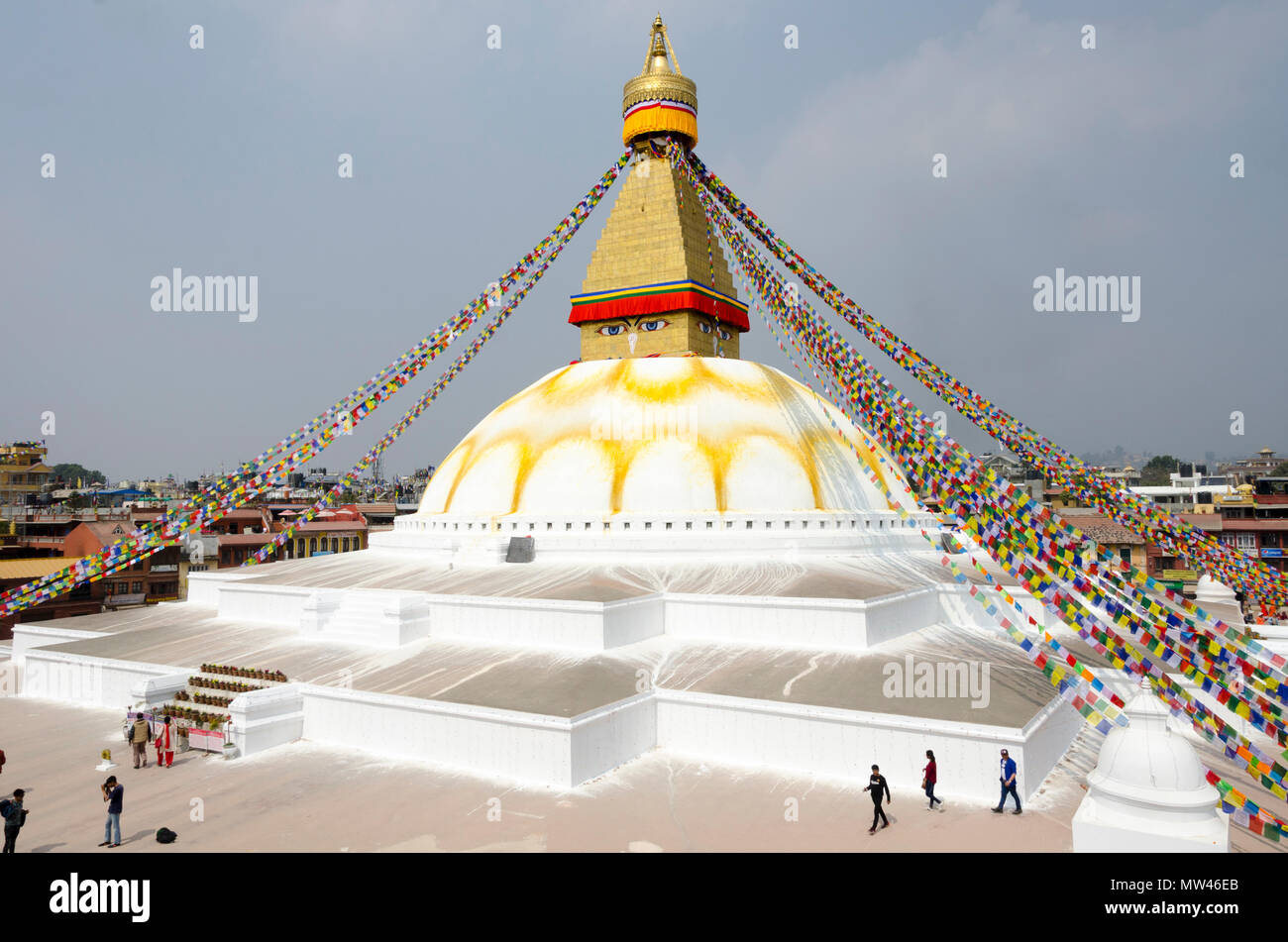 Boudhanath Stupa and temple, Kathmandu, Nepal Stock Photo - Alamy
