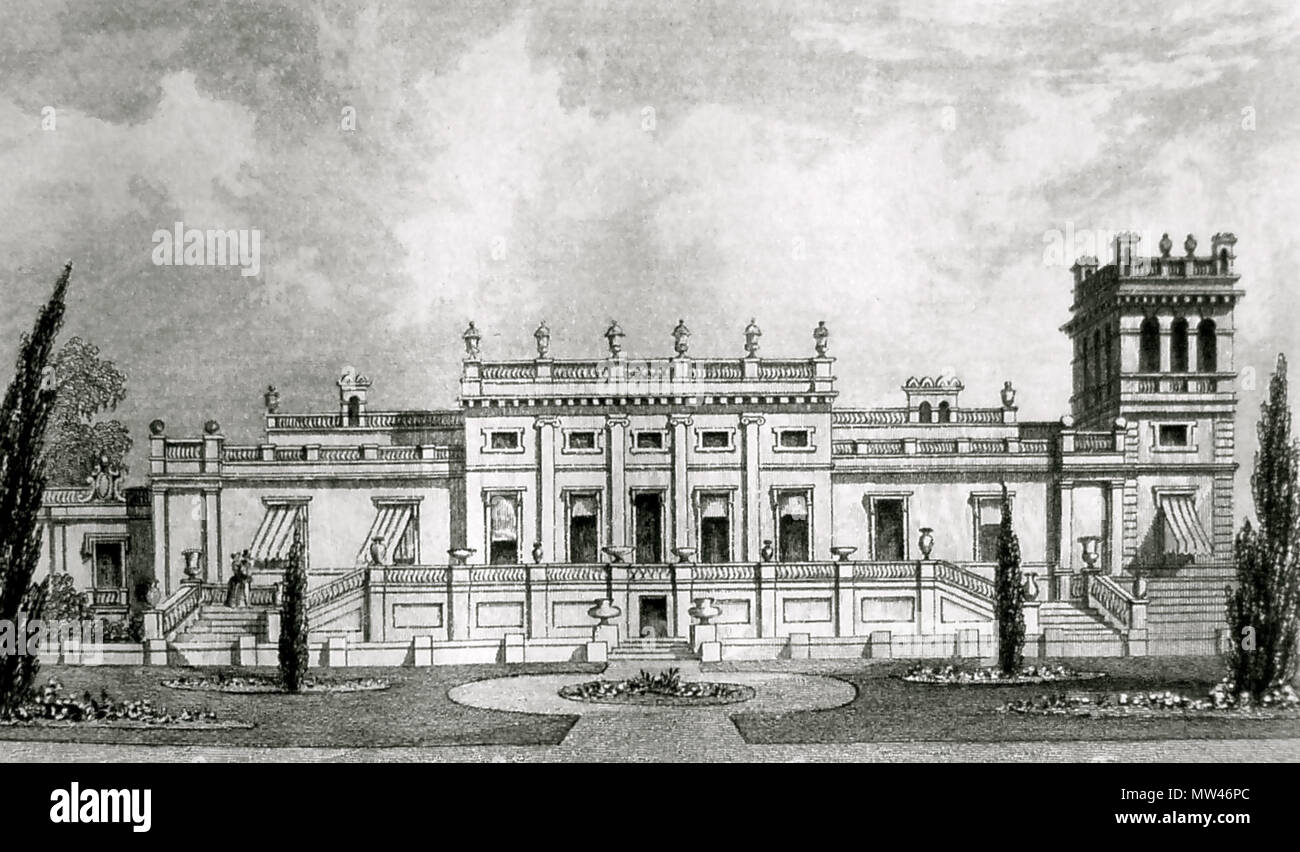 . English: Shrubland Hall, the seat of Vice Admiral Sir C. Broke ...