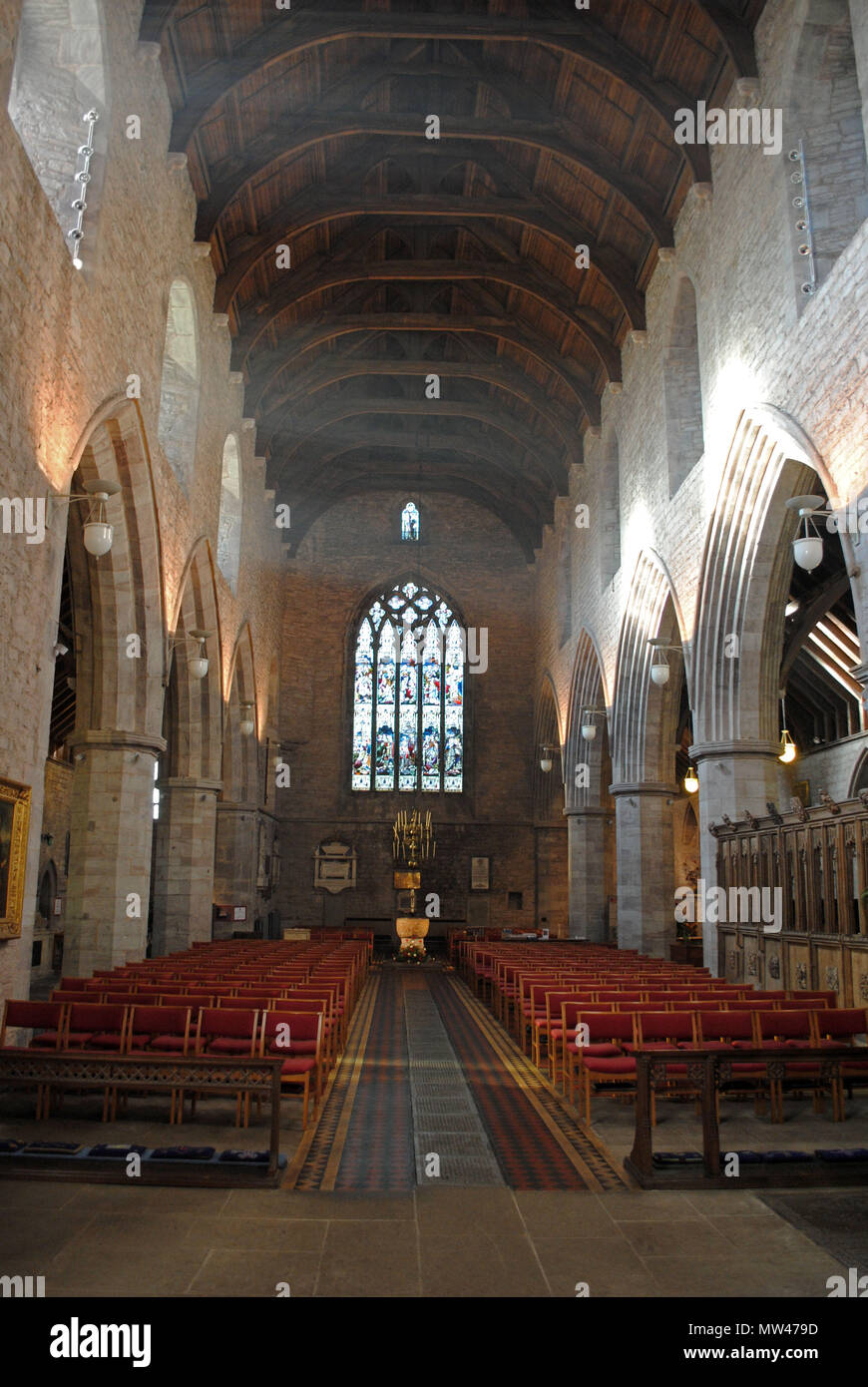The interior of the Brecon Cathedral Stock Photo - Alamy