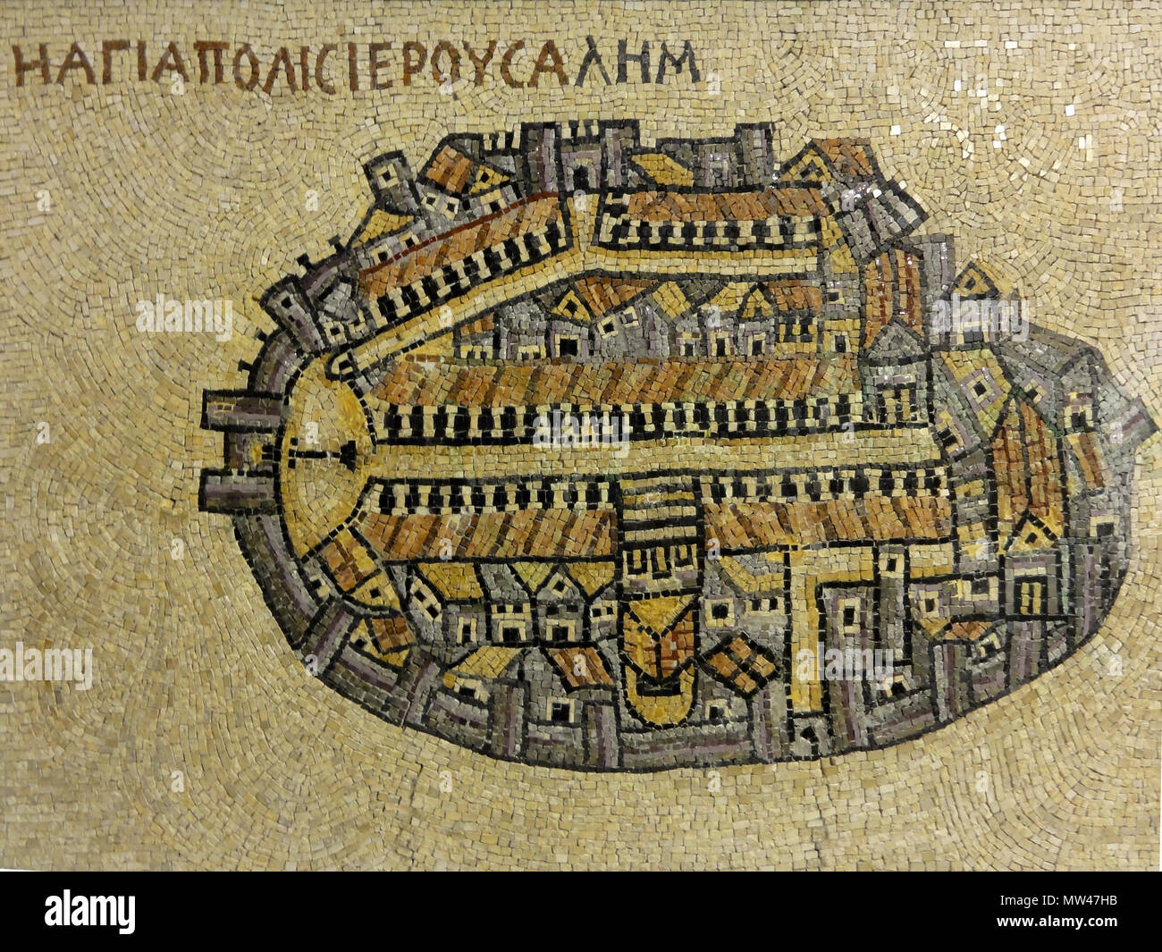 Detail of the madaba mosaic map hi-res stock photography and images - Alamy