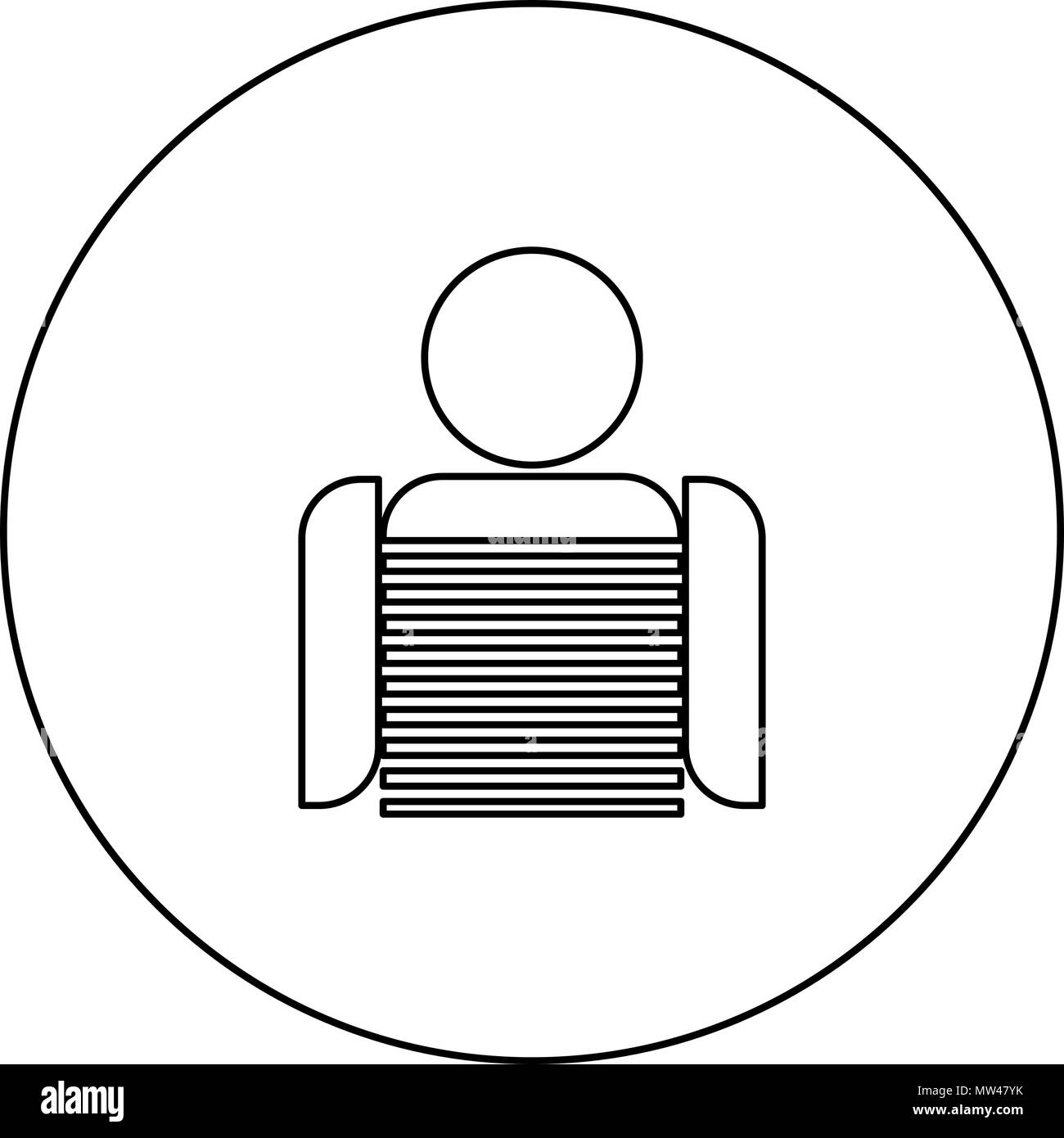 Seaman black icon in circle outline vector I isolated Stock Vector ...
