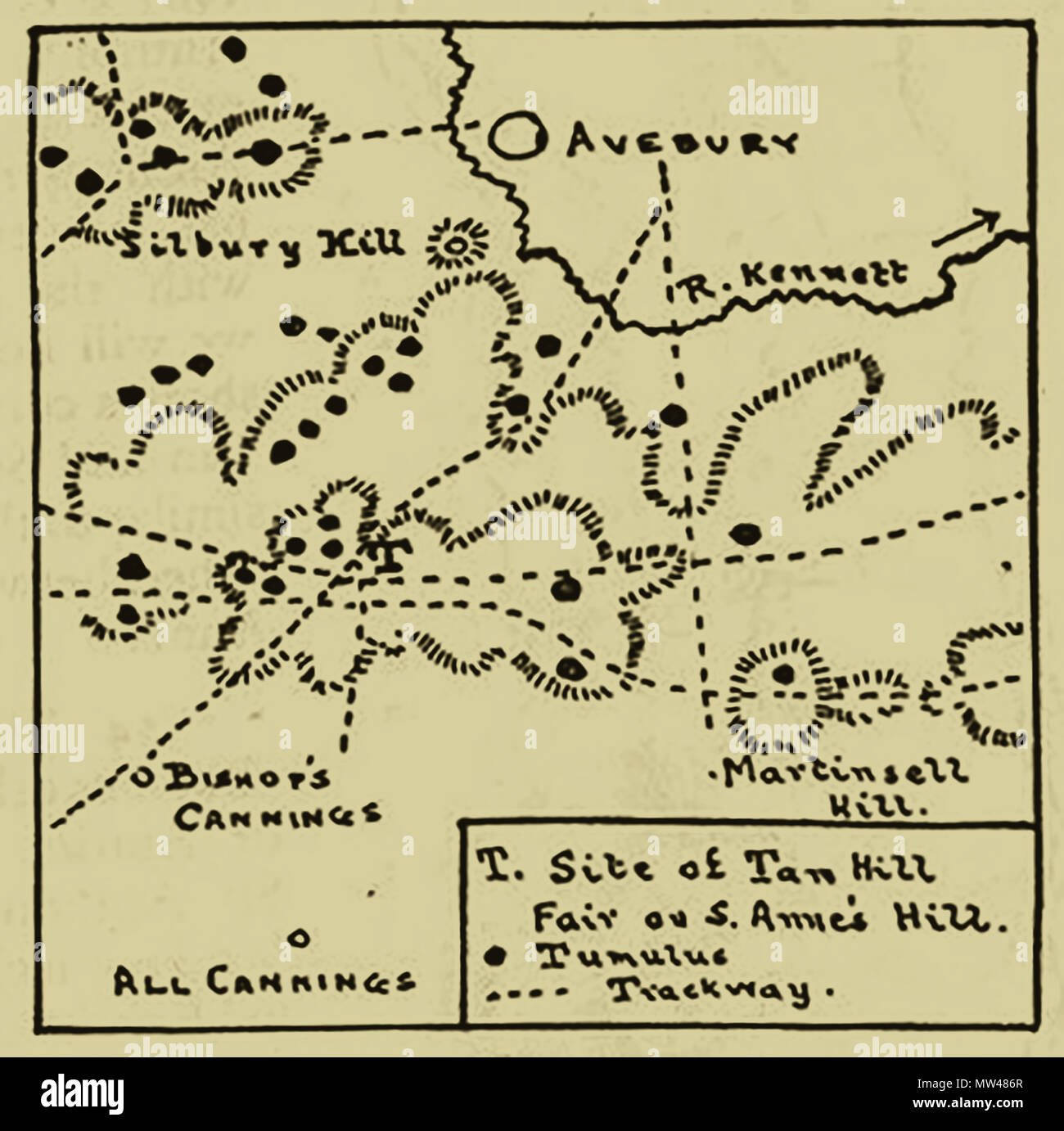 An ancient map showing the site of Tan Hill Fair ( site of ancient Tan ...